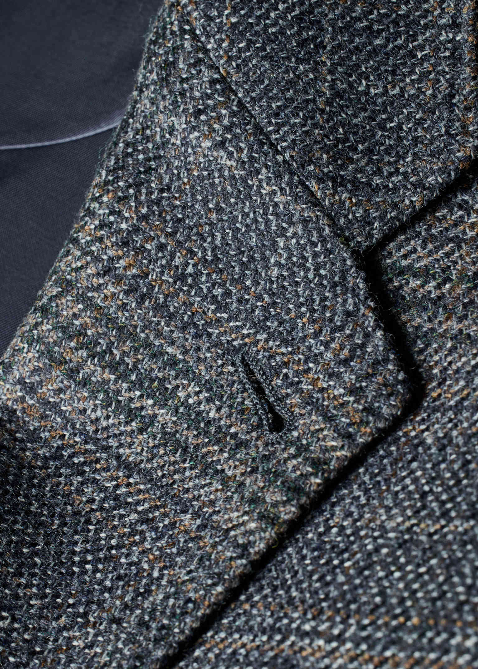 Men's Navy and Grey Four-Ply Worsted Wool Blazer