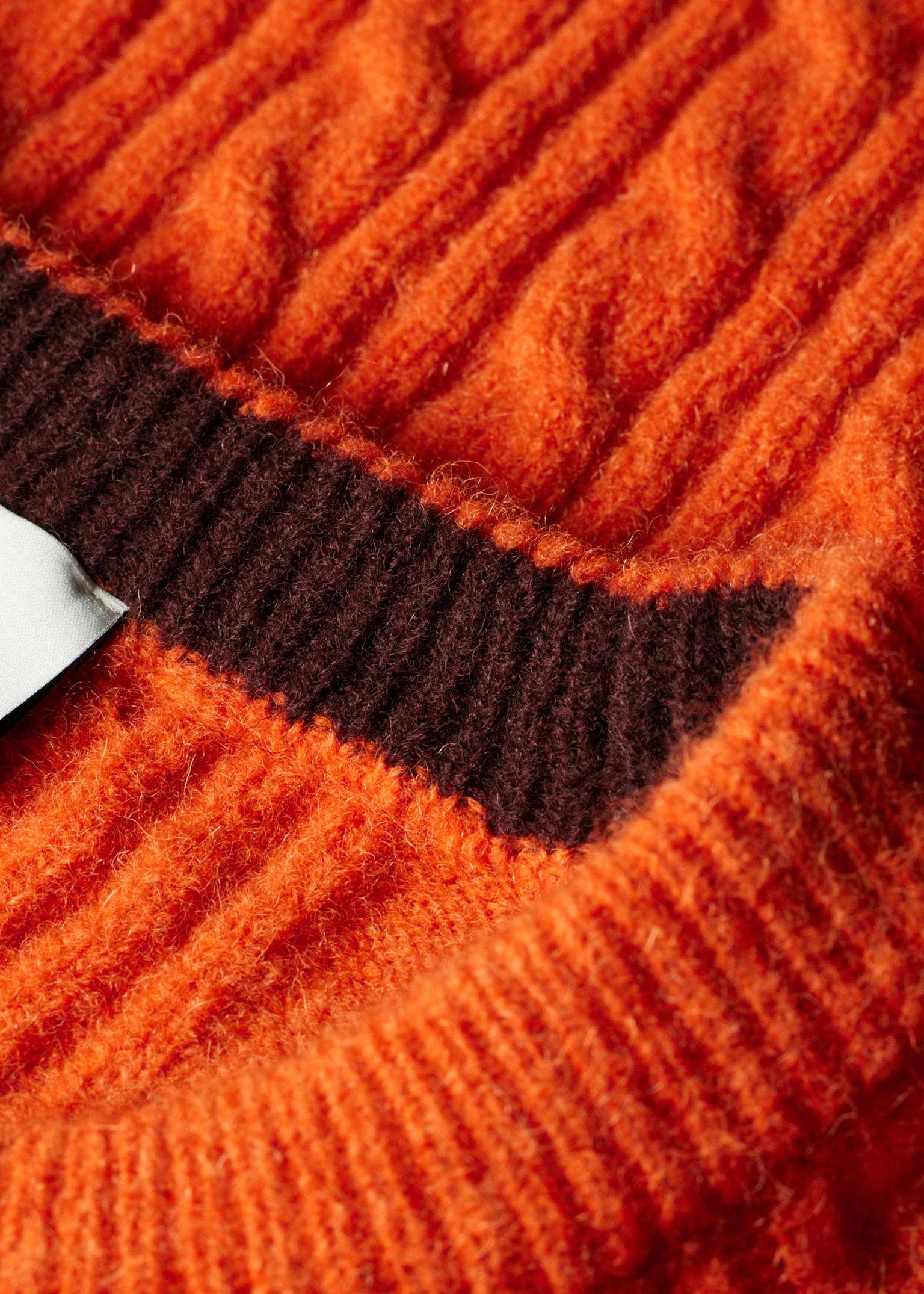 Men's Orange Alpaca-Blend Cable Knit Sweater