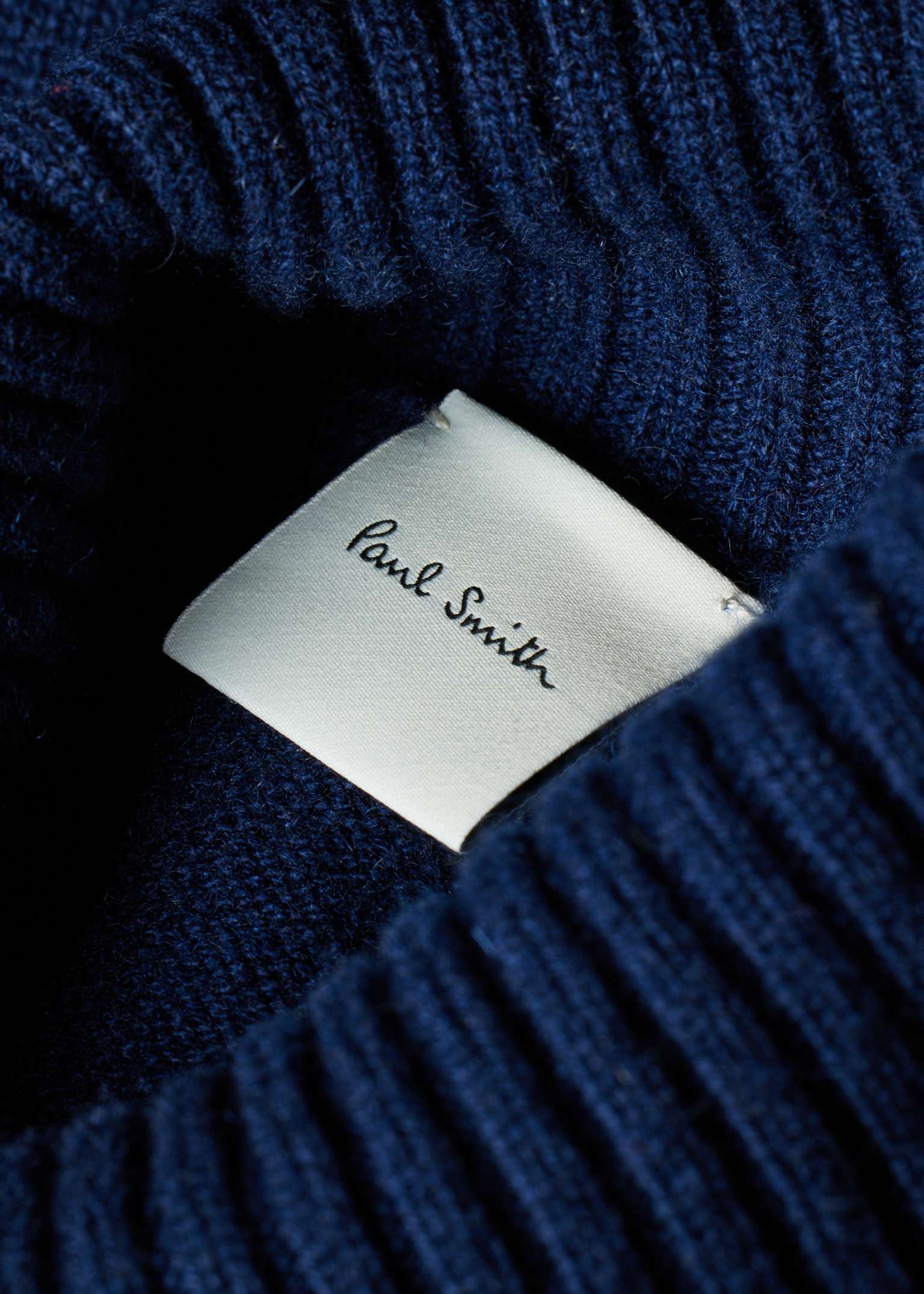 Women's Navy Cashmere-Blend Roll Neck Sweater