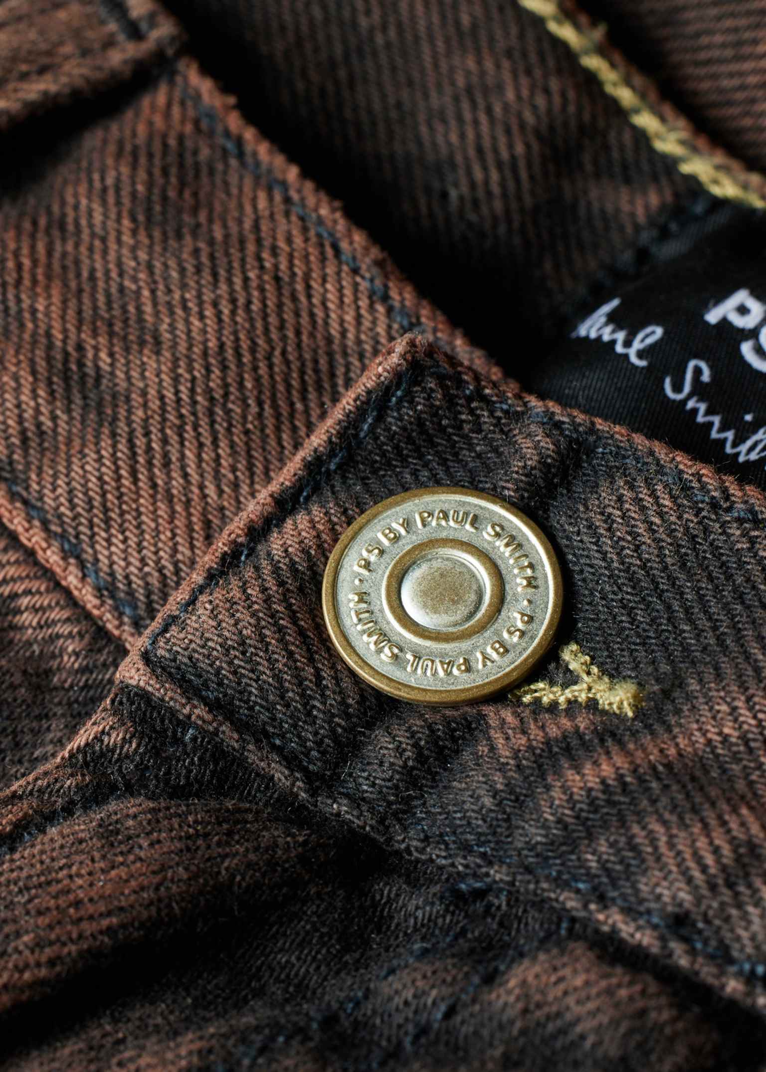 Men's Relaxed Tapered-Fit Black and Brown Overdyed Jeans