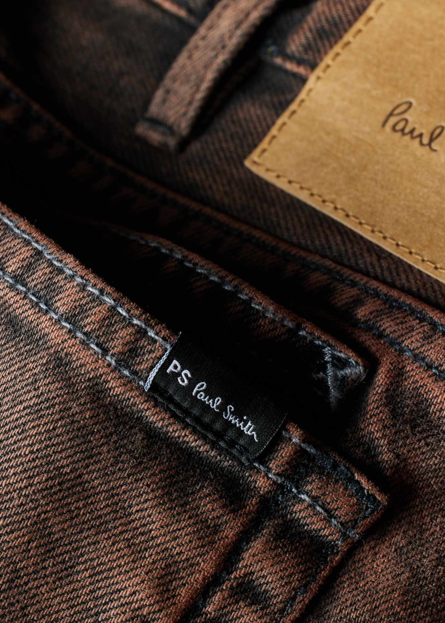 Men's Relaxed Tapered-Fit Black and Brown Overdyed Jeans