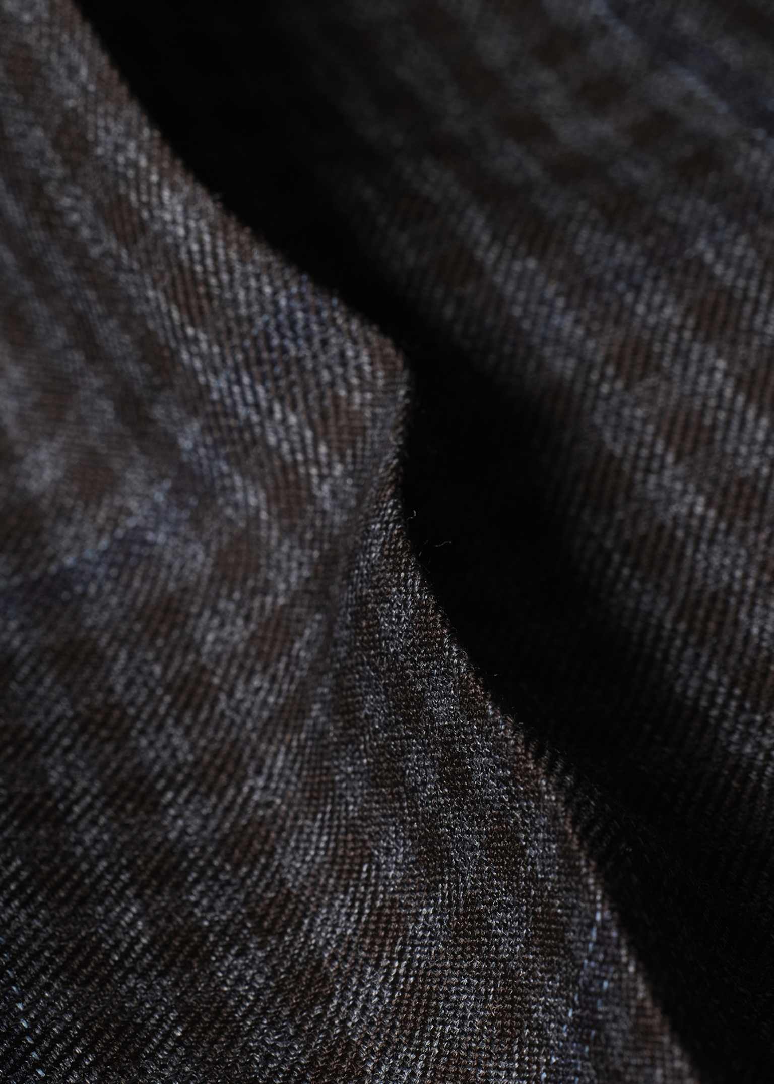 Men's Navy and Grey Check Wool Trousers