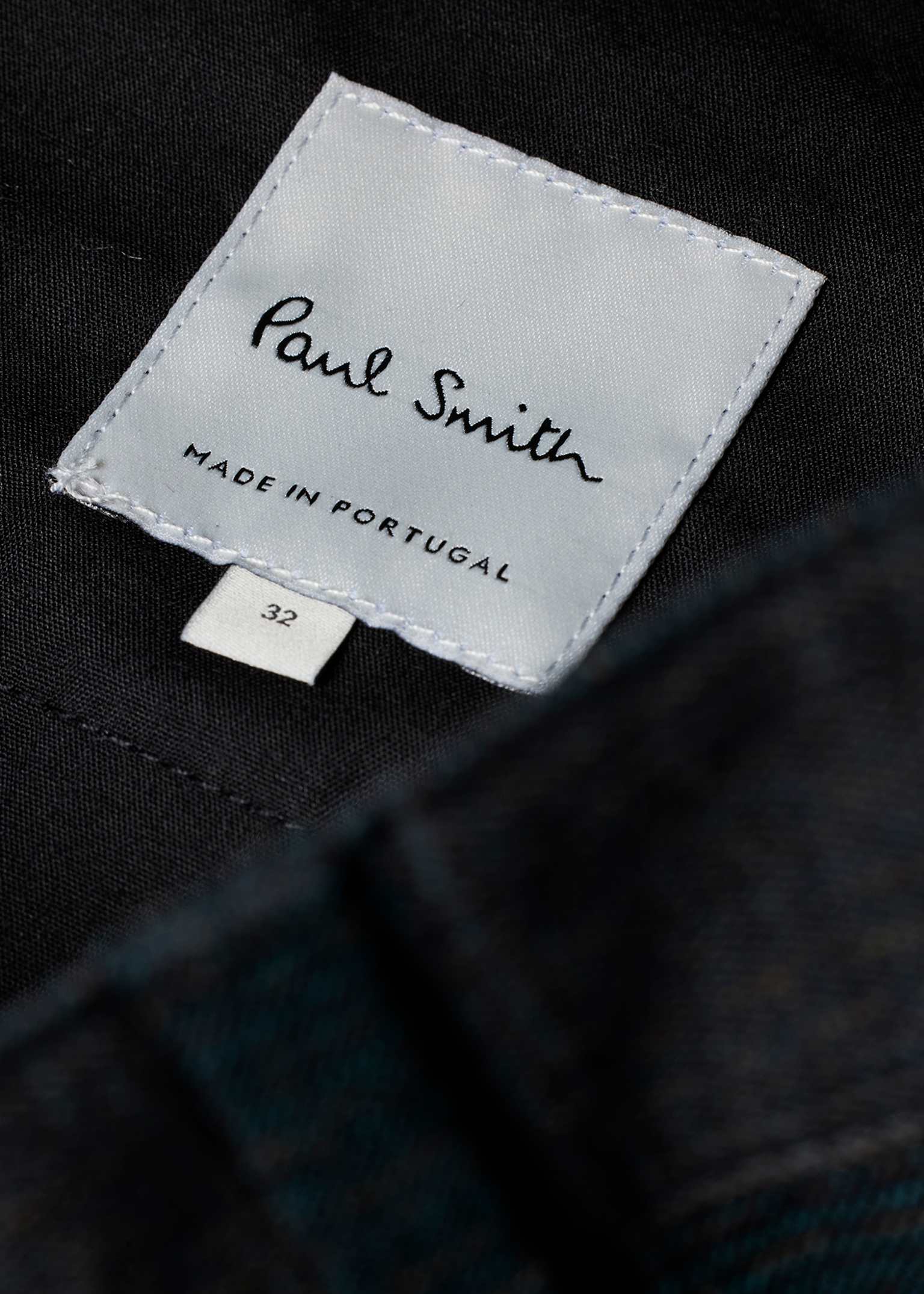 Men's Dark Green Tapered-Fit Wool Check Trousers