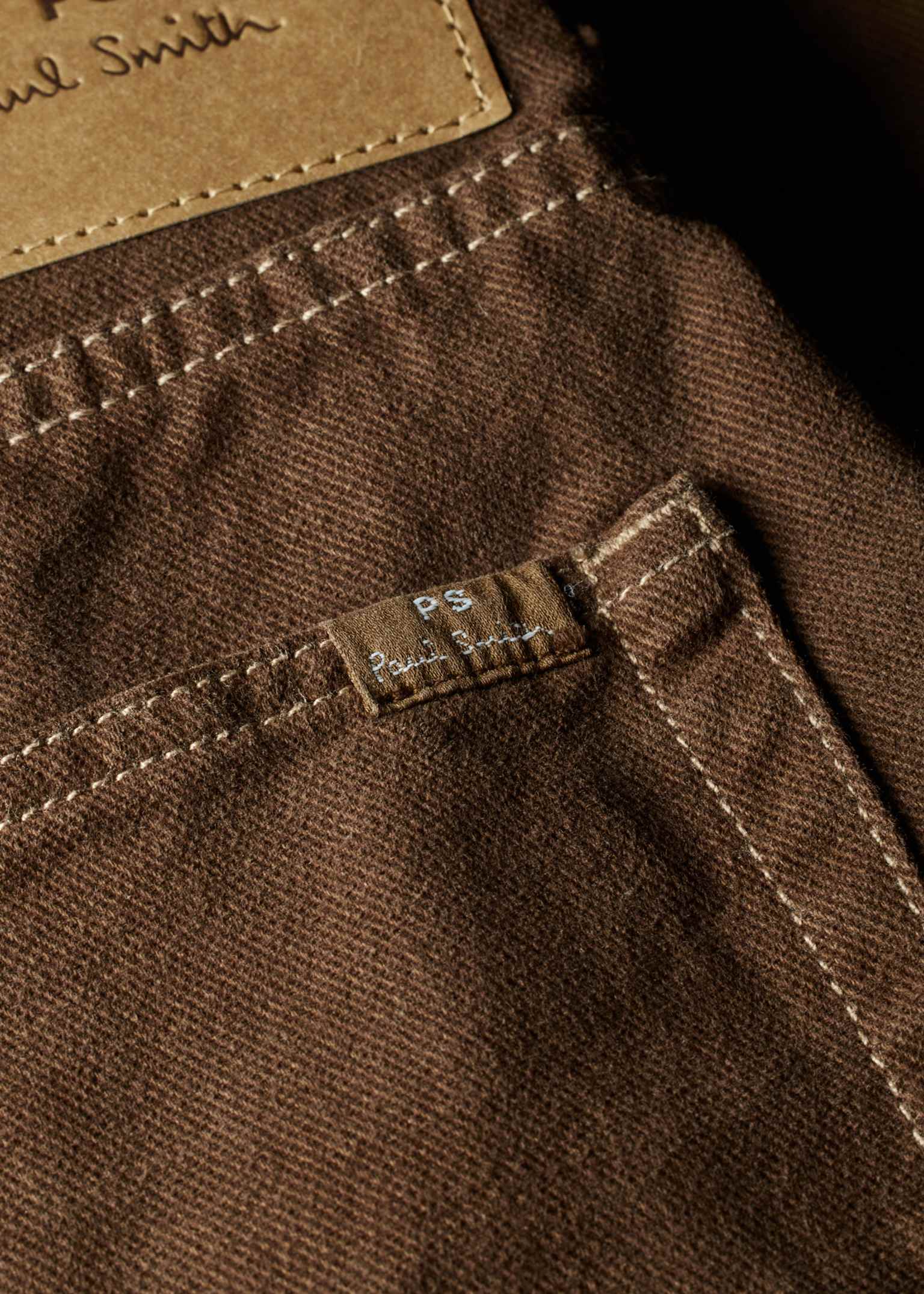 Brown Organic Cotton Tapered-Fit Jeans