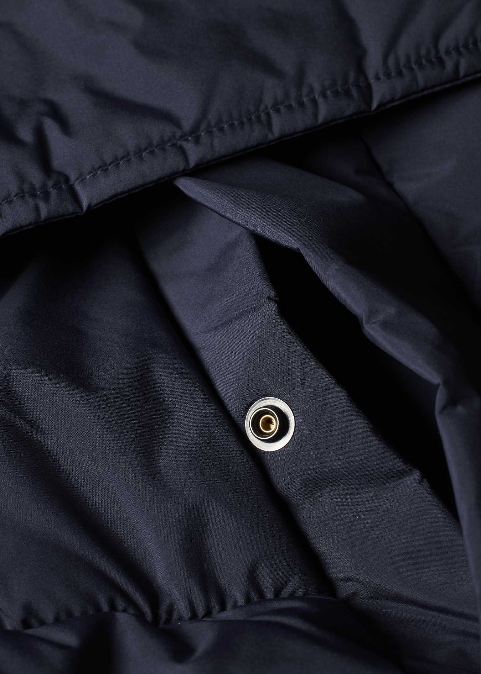 Men's Navy Blue Recycled Polyester Hooded Puffer Jacket