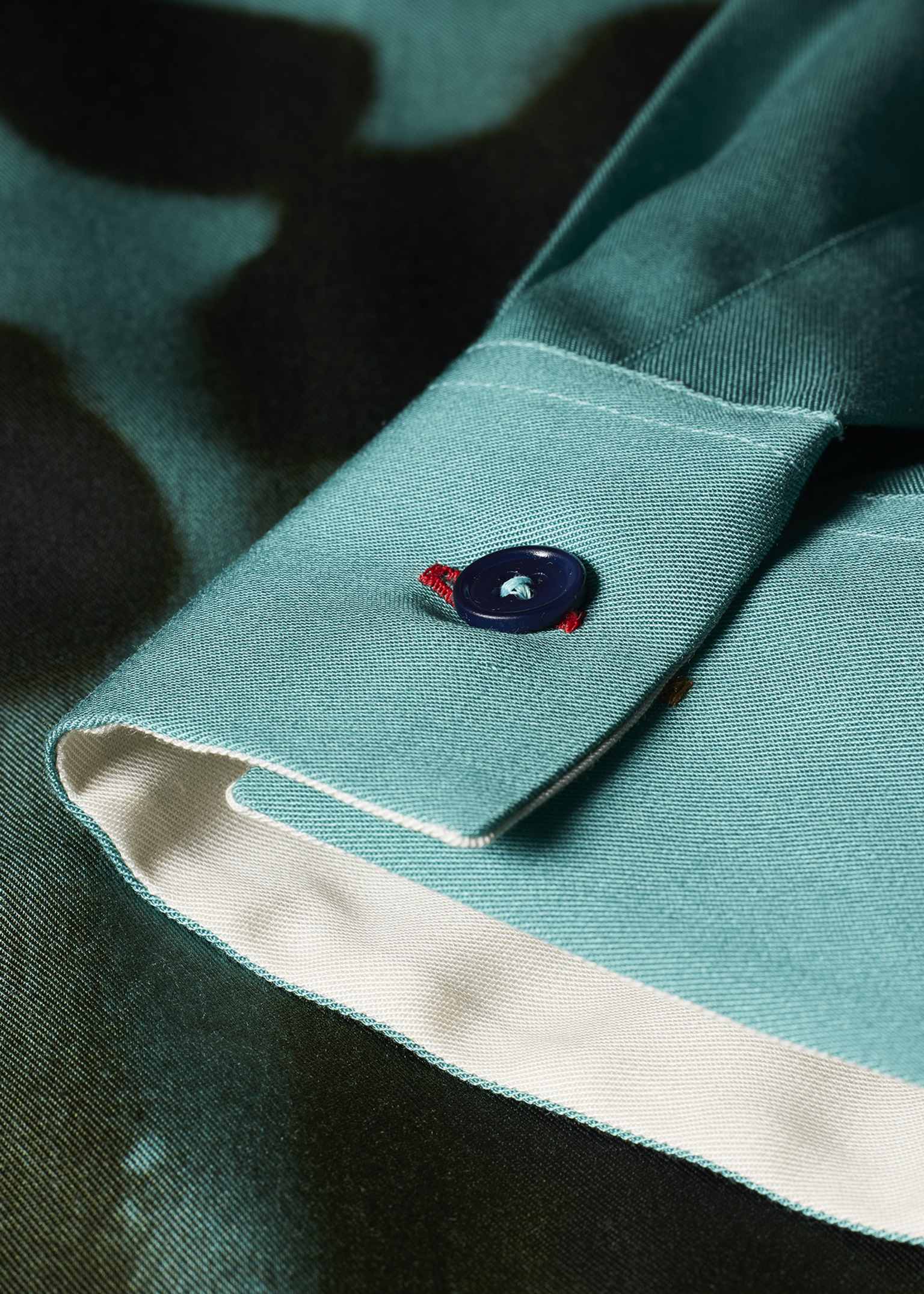 Men's Turquoise 'Field Flowers' Print Lyocell Shirt