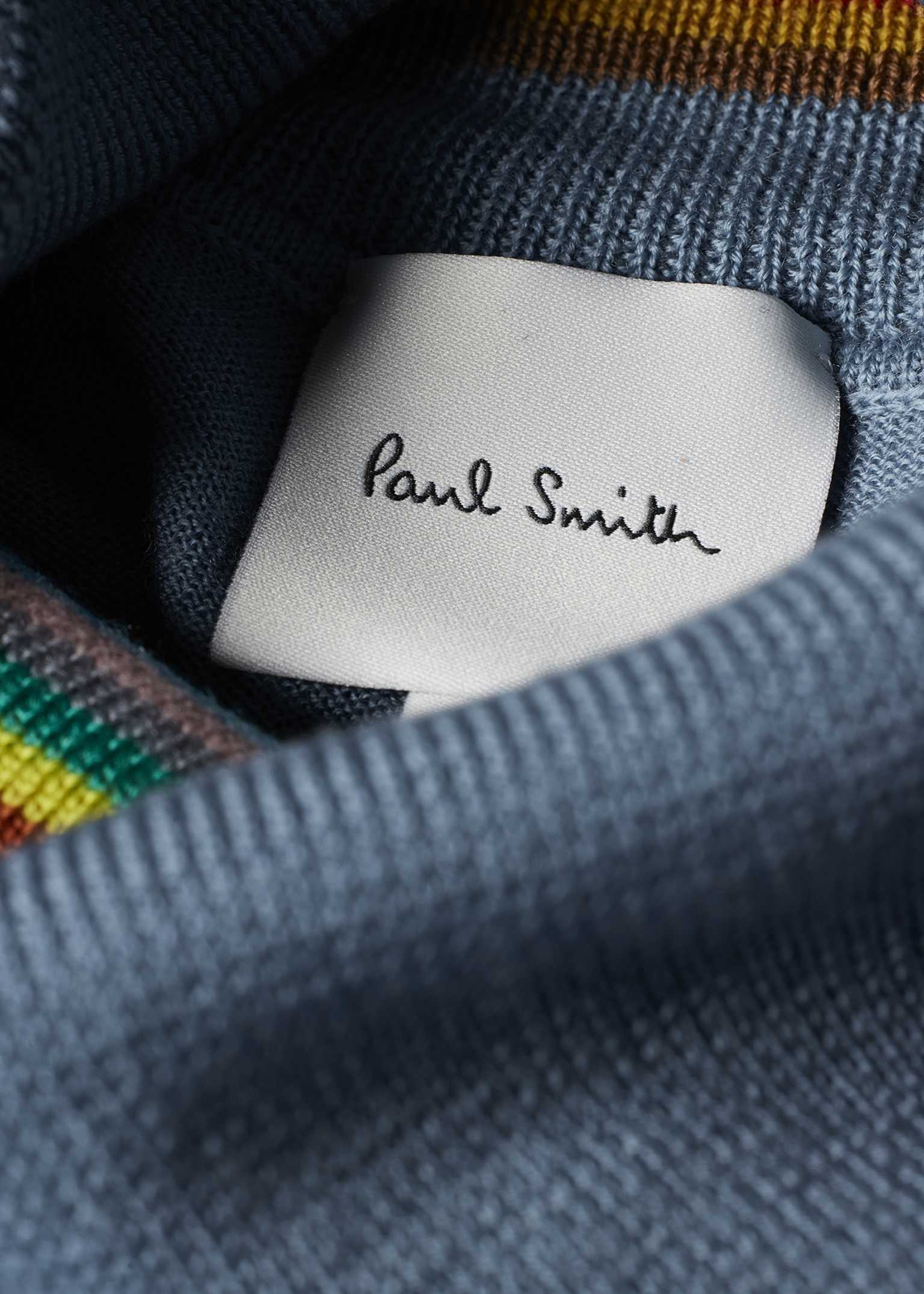 Men's Light Blue Merino Wool Roll Neck Sweater