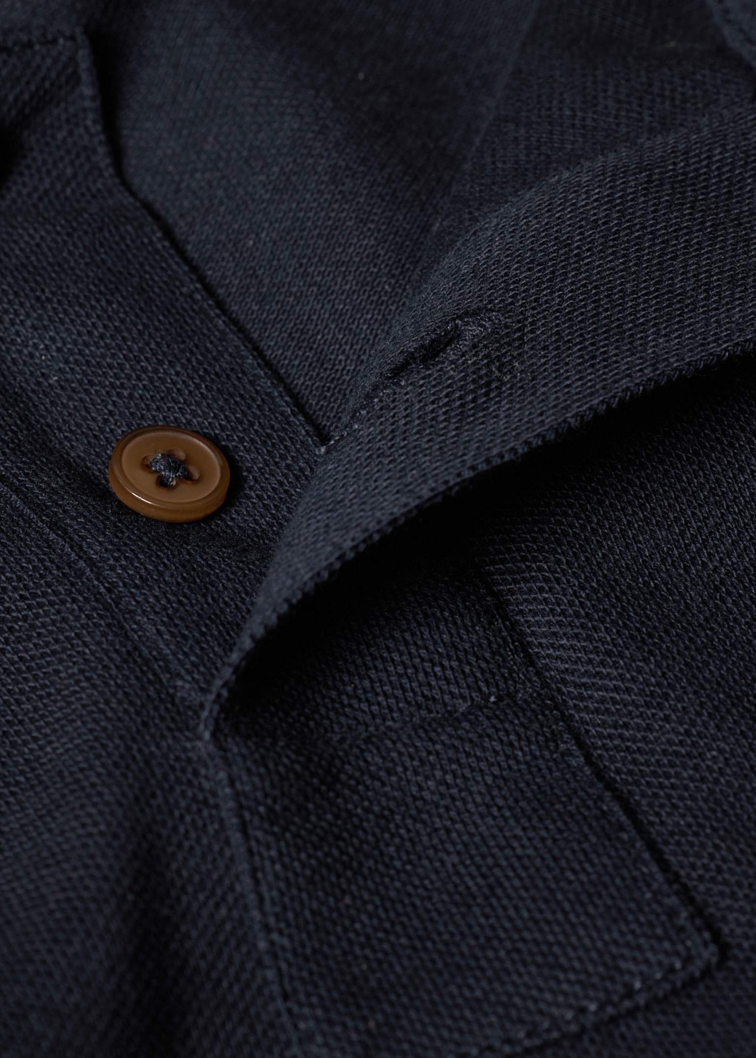 Men's Navy Zebra Logo Long-Sleeve Polo Shirt With Tipping