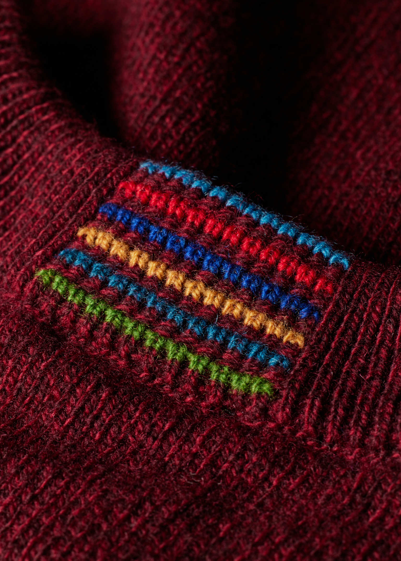 Men's Dark Red Merino Wool Sweater