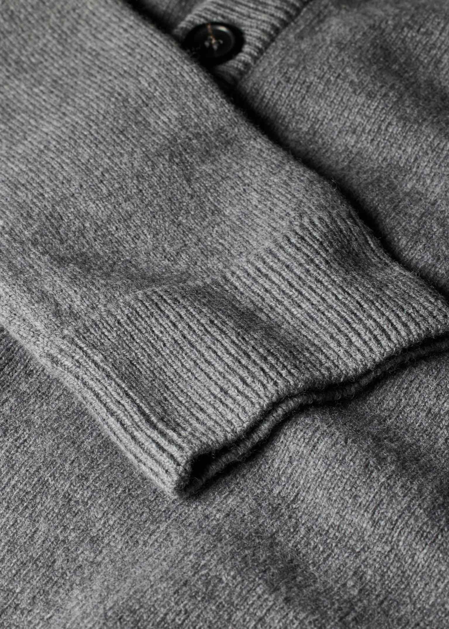 Men's Grey Merino Wool Cardigan