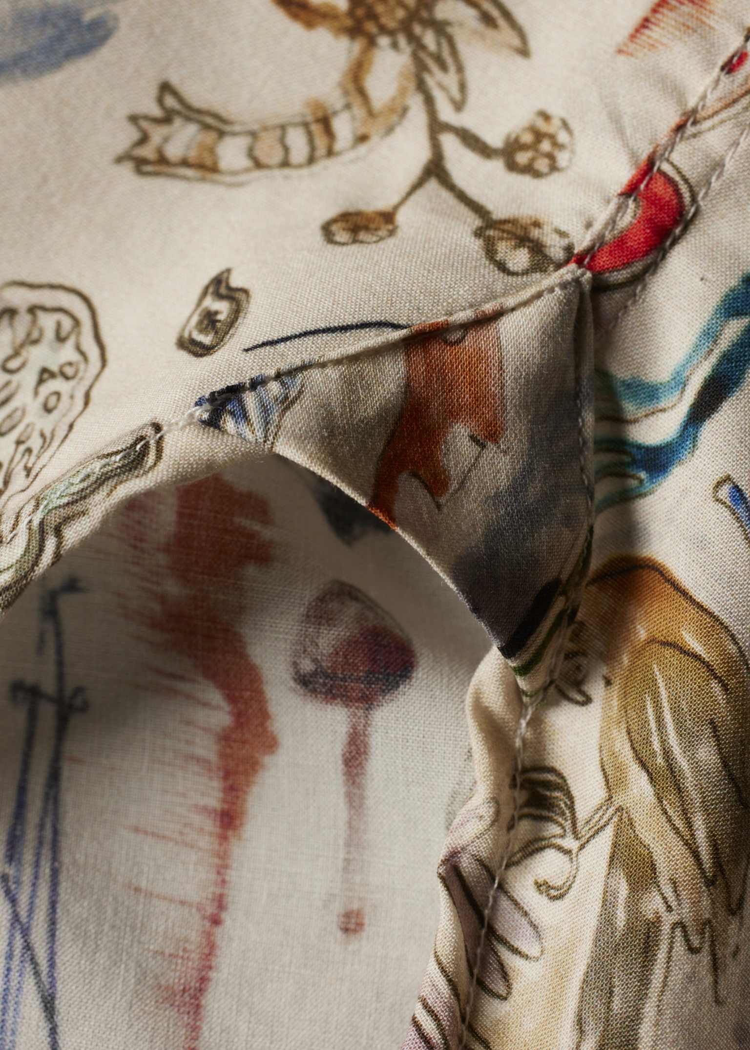 Women's Cream 'Little Beasts' Cotton-Blend Shirt