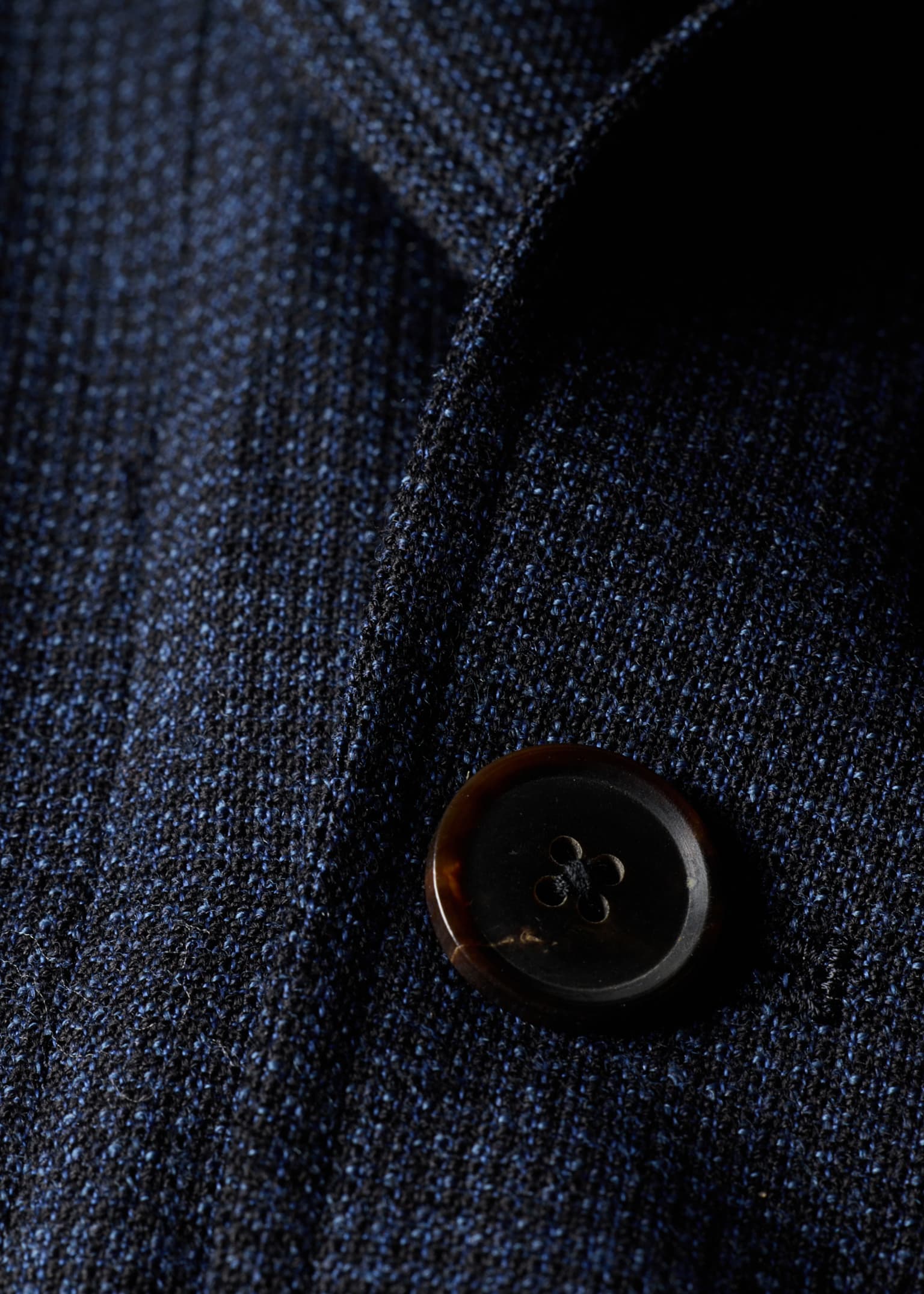Mens Navy Check Stretch Wool Patch Pocket Blazer