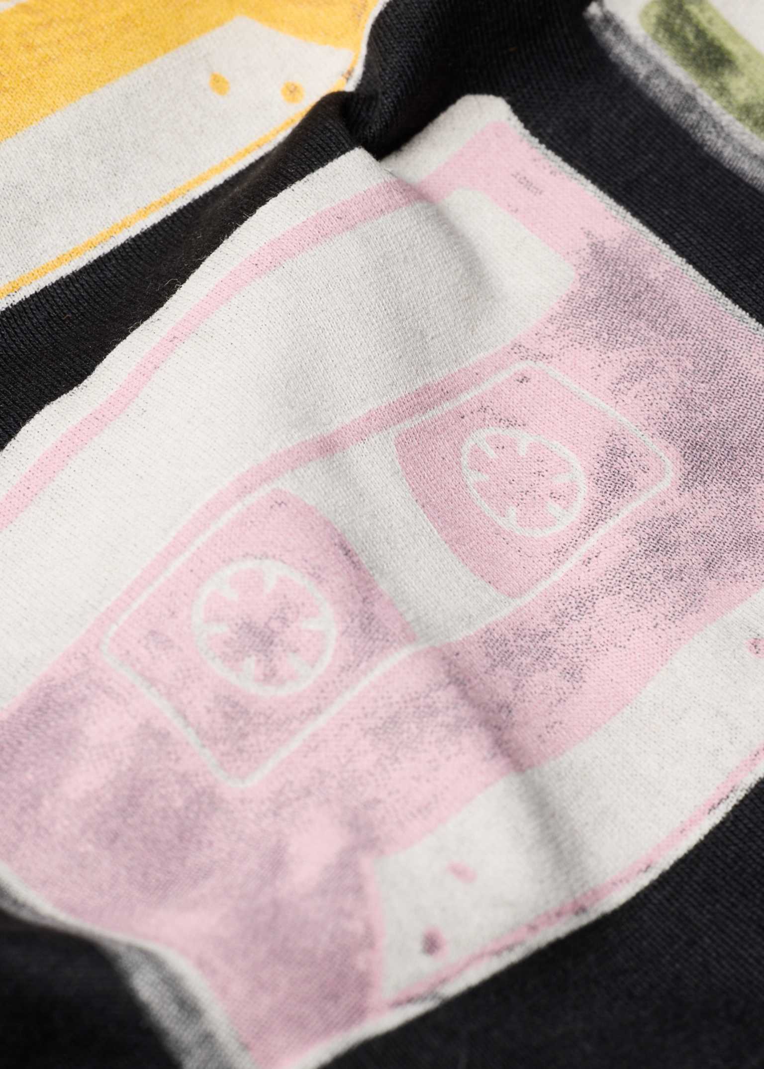Men's Black 'Tapes' Print T-Shirt