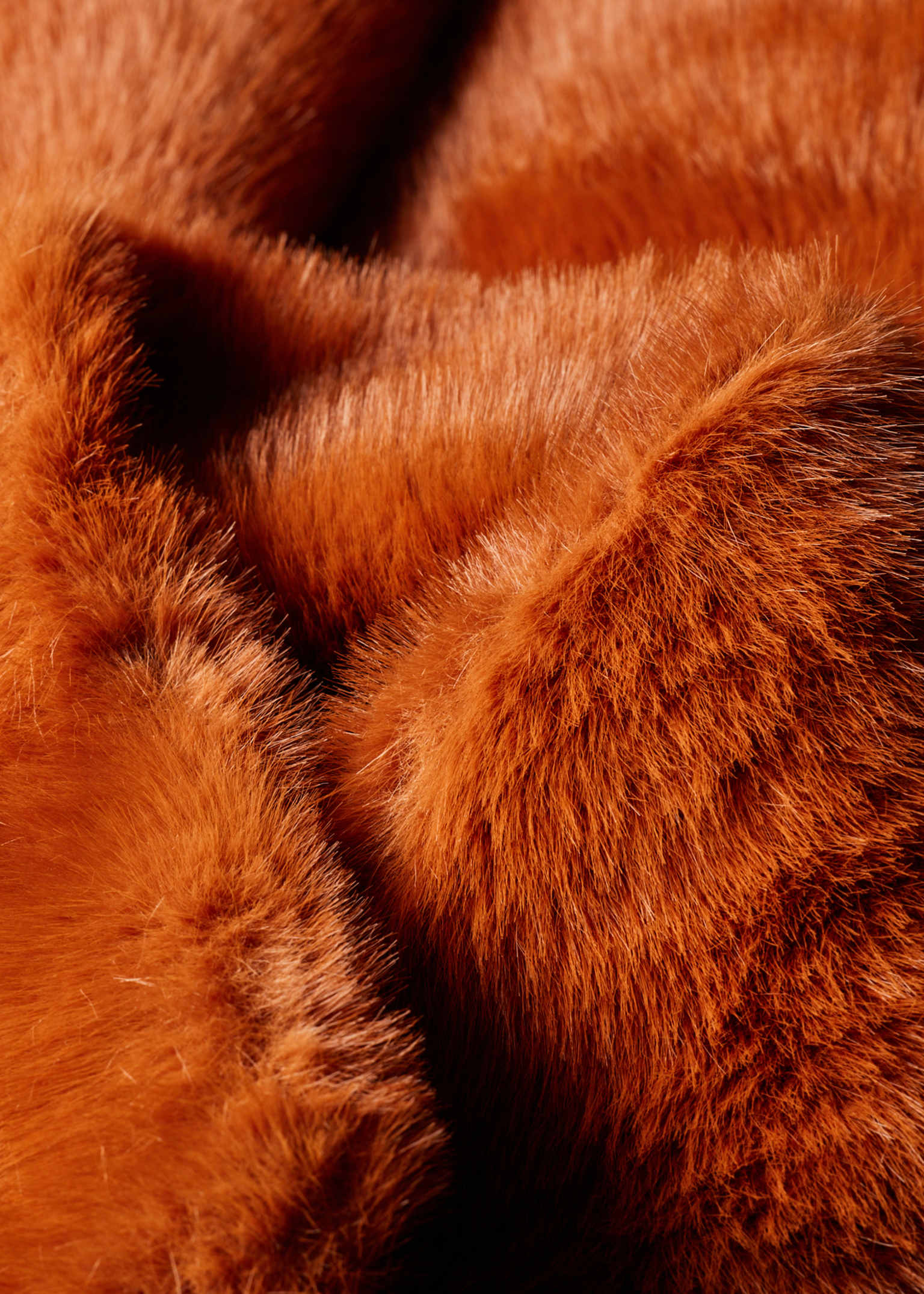 Women's Rust Orange Faux Fur Coat
