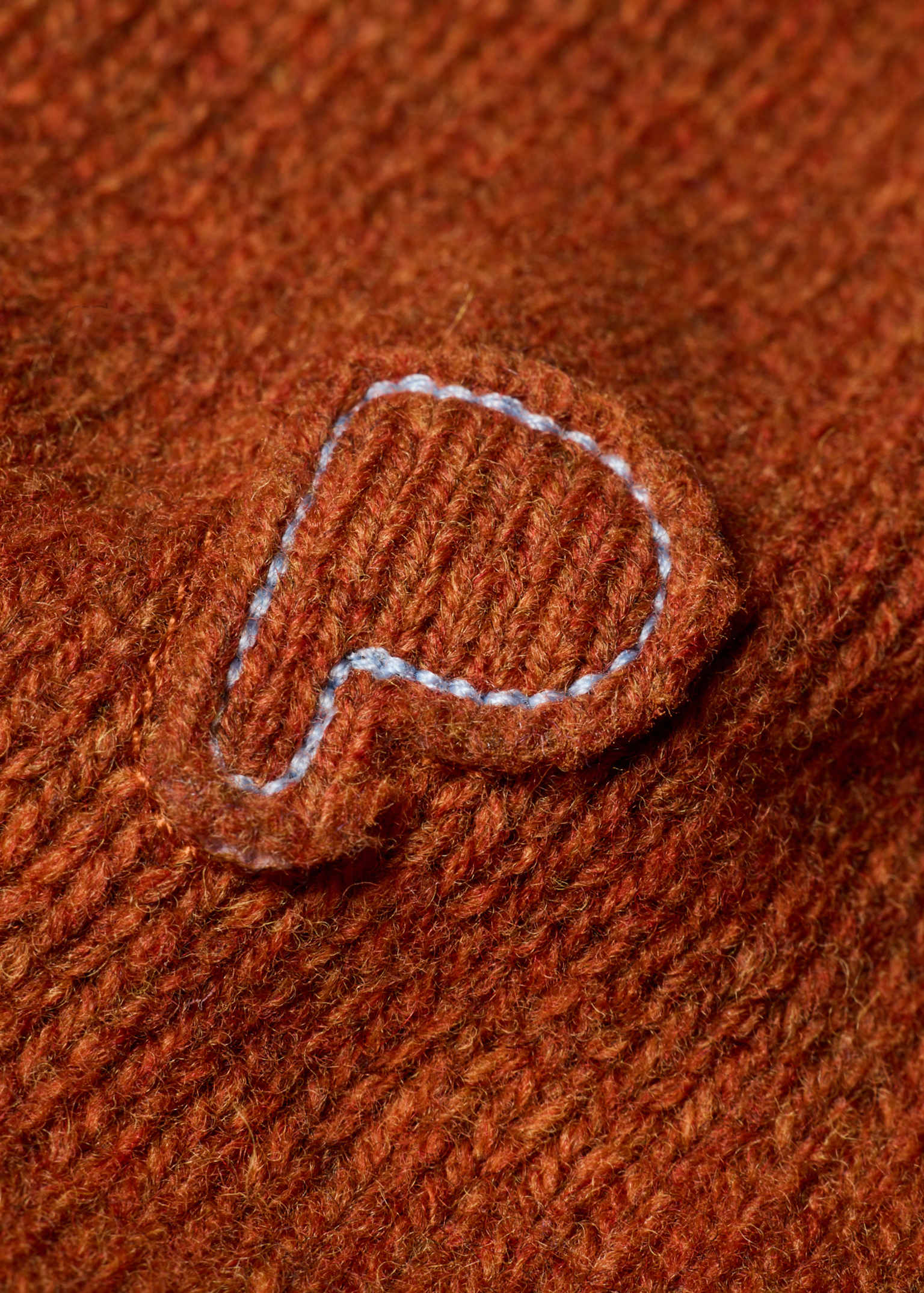 Men's Burnt Orange 'Happy' Merino Wool Sweater