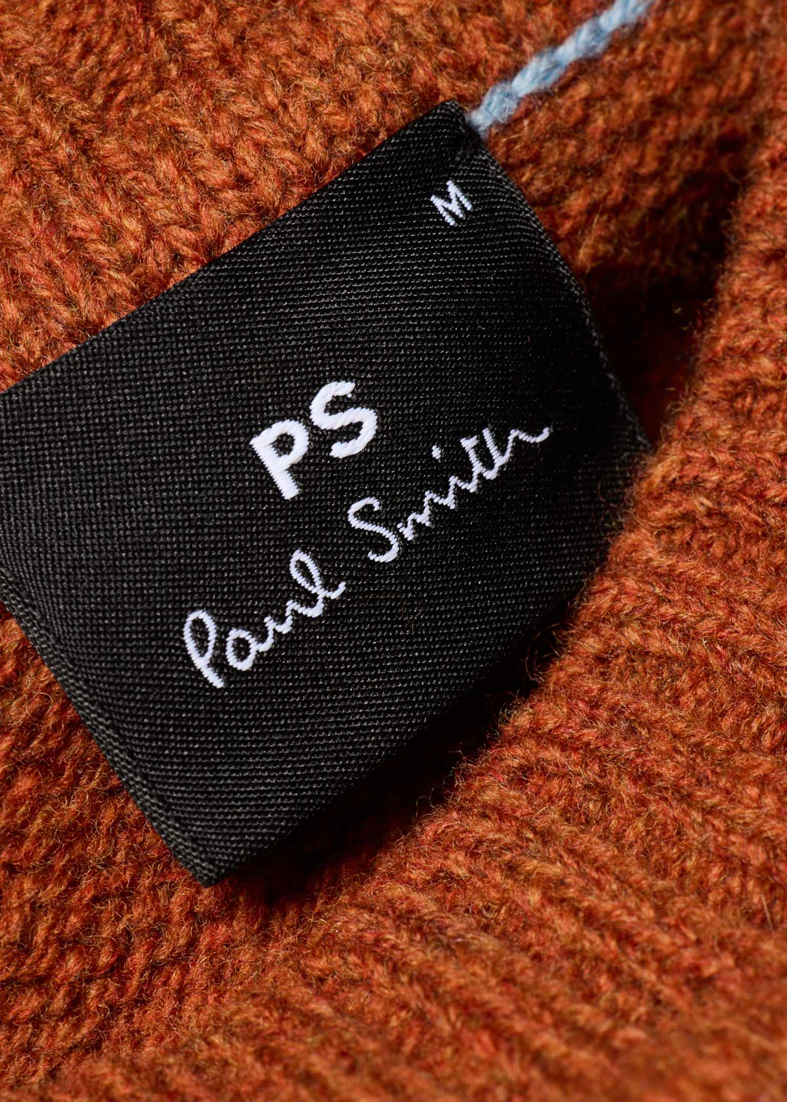 Men's Burnt Orange 'Happy' Merino Wool Sweater