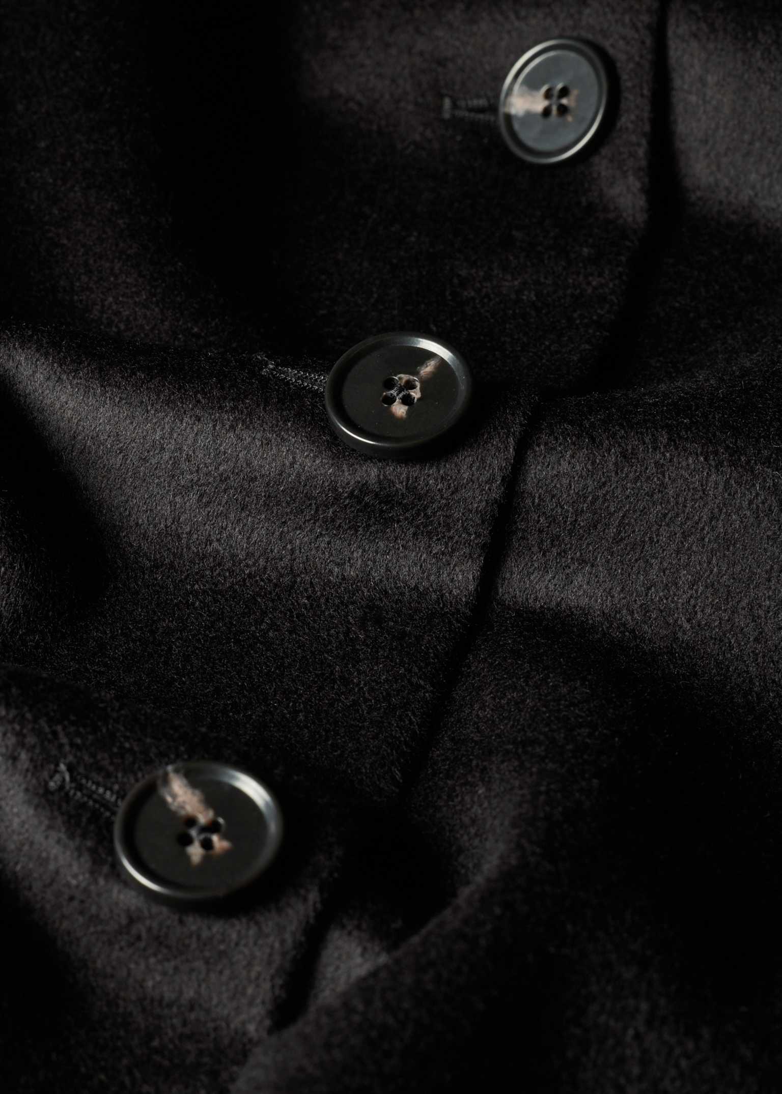 Women's Navy Wool-Cashmere Blend Back-Button Coat