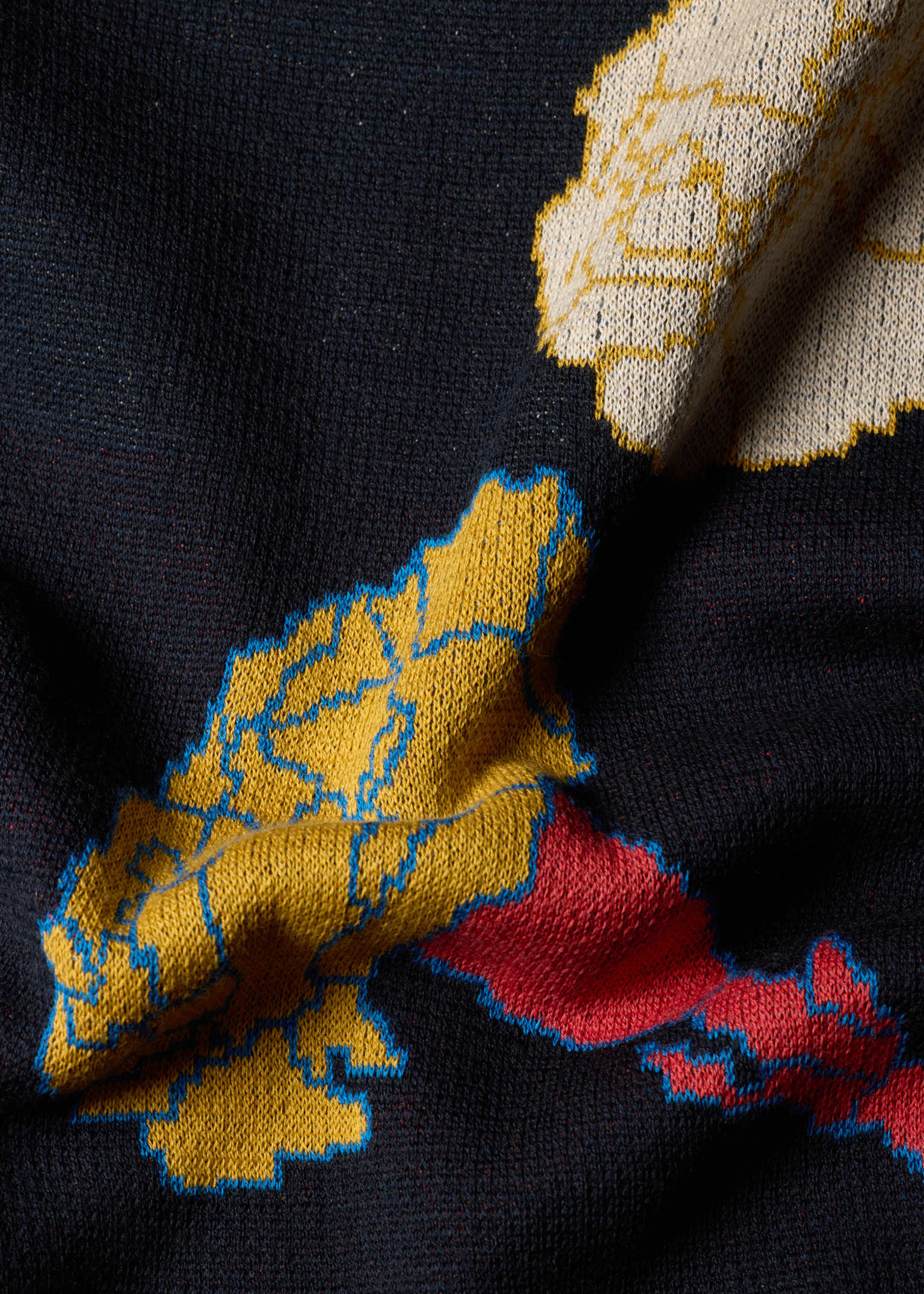 Men's Navy 'Carnation' Cotton Knitted Sweater