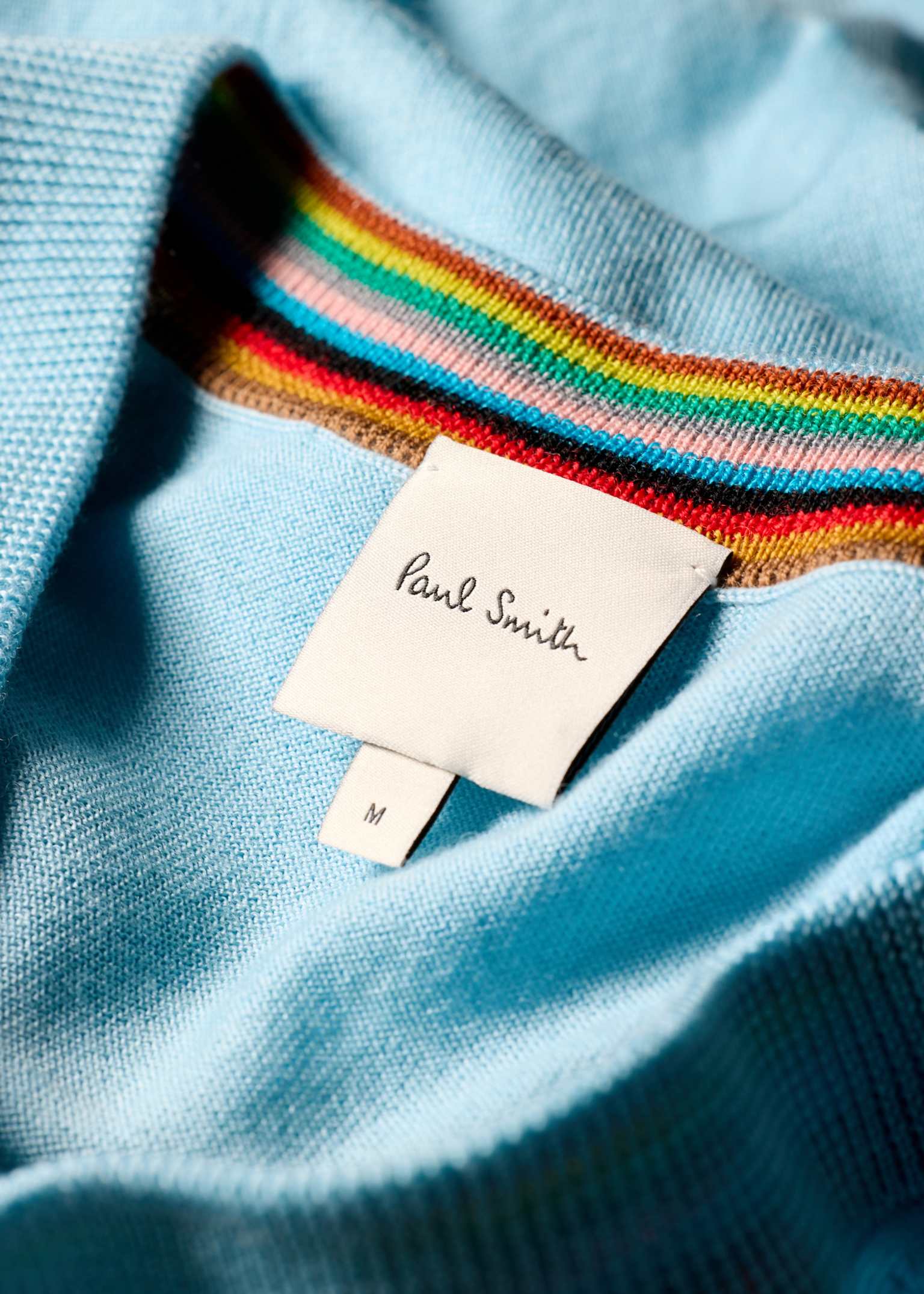 Men's Sky Blue Merino Wool V-Neck Sweater