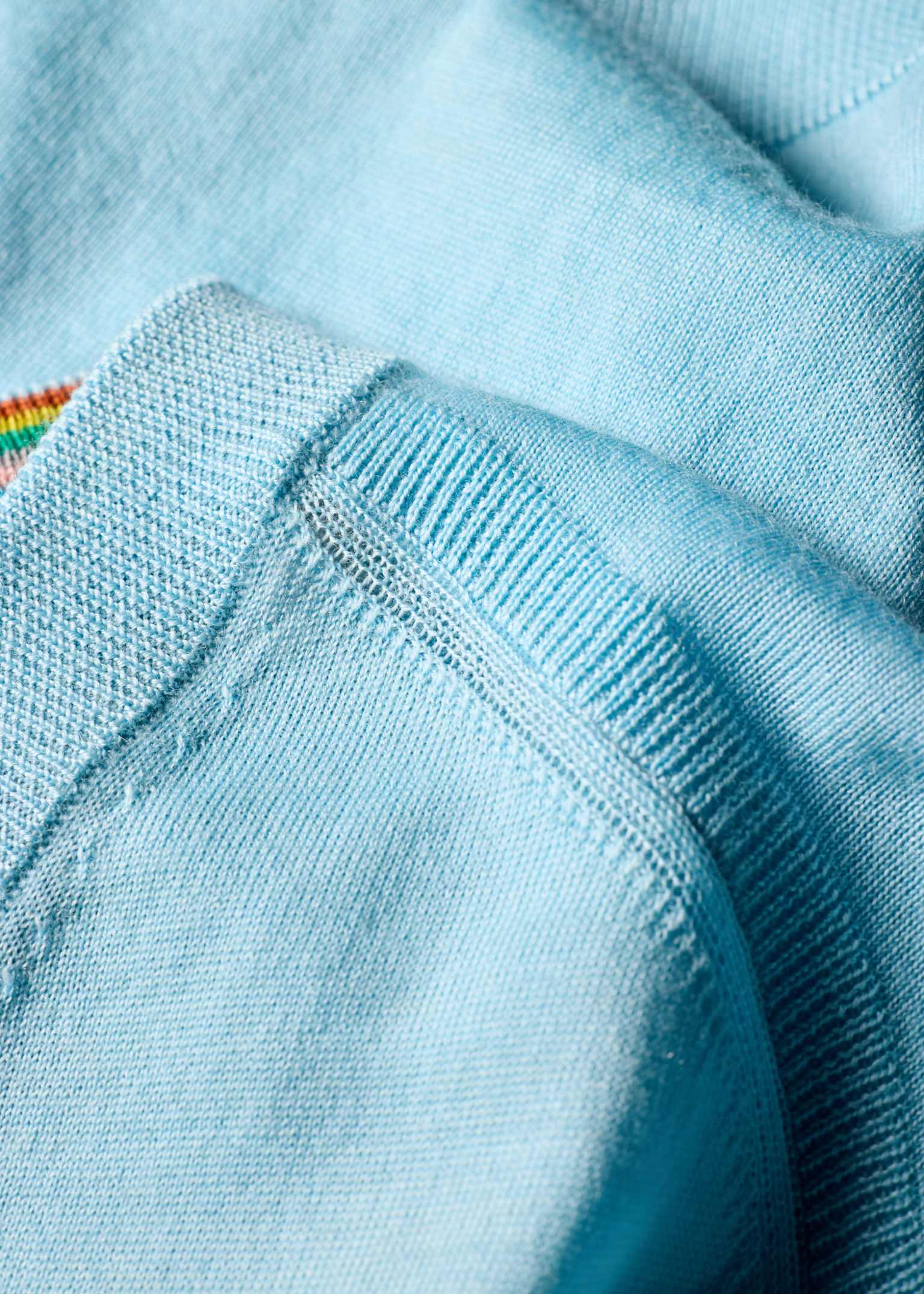 Men's Sky Blue Merino Wool V-Neck Sweater