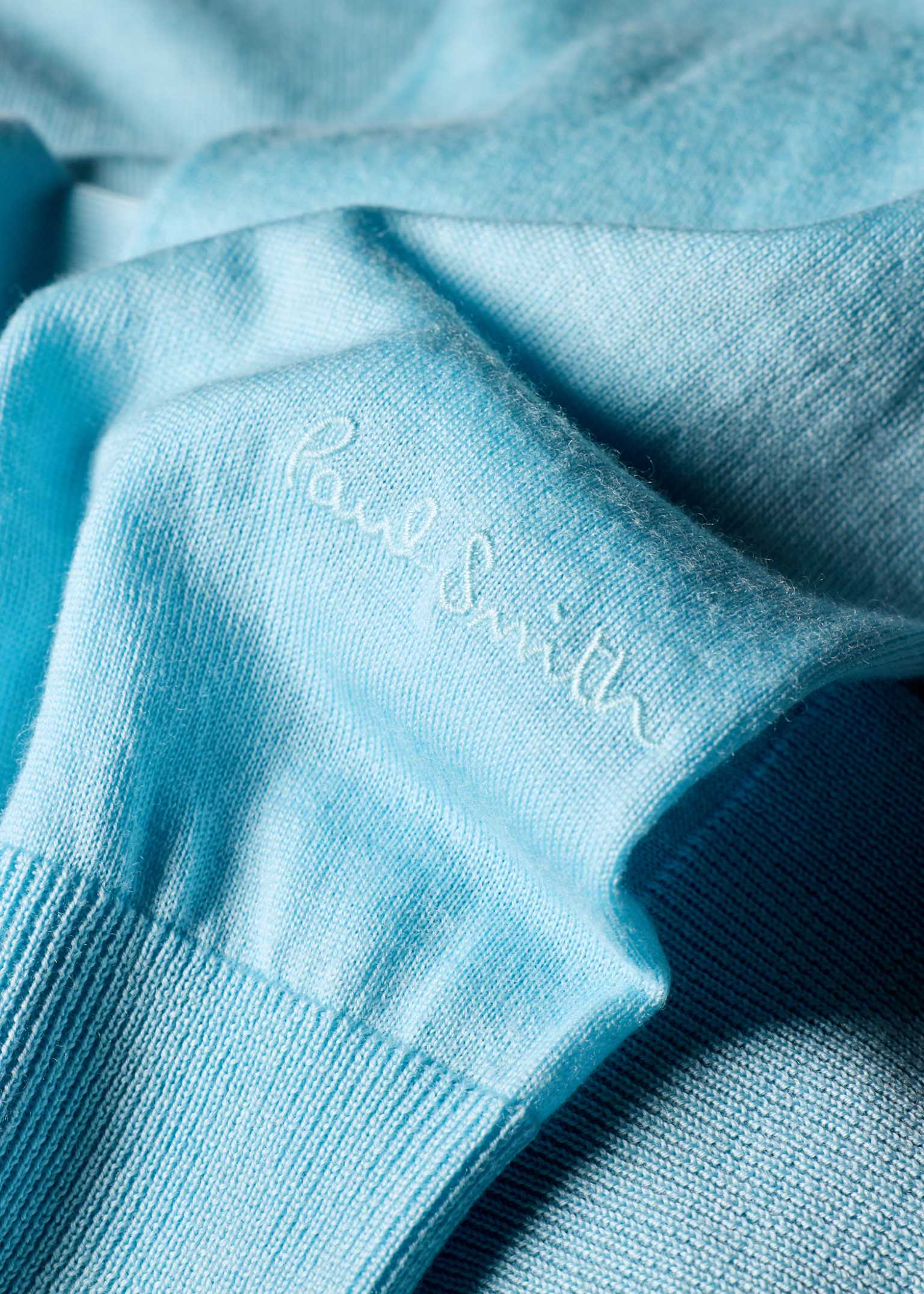 Men's Sky Blue Merino Wool V-Neck Sweater