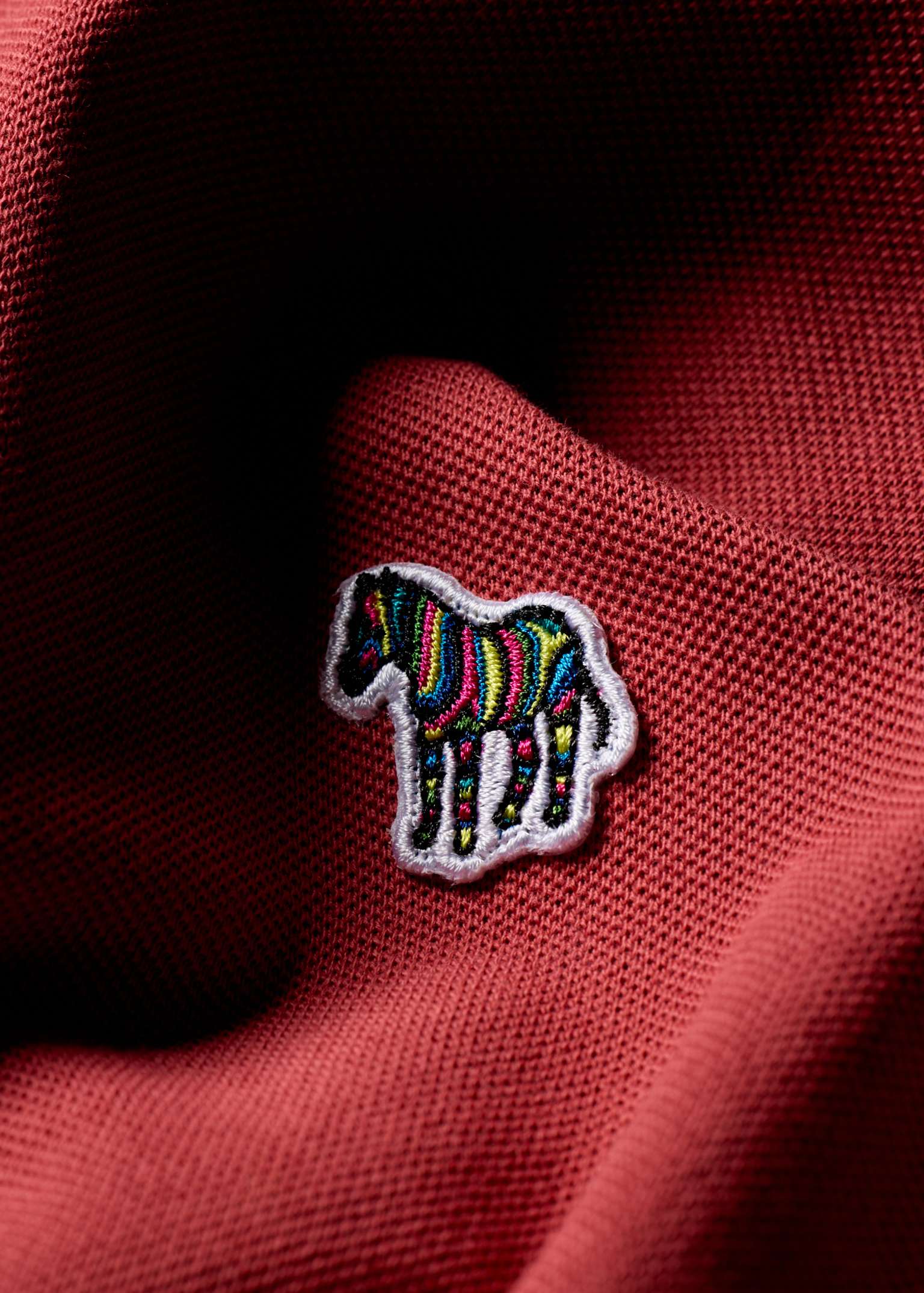 Men's Soft Pink Organic Cotton Zebra Polo Shirt