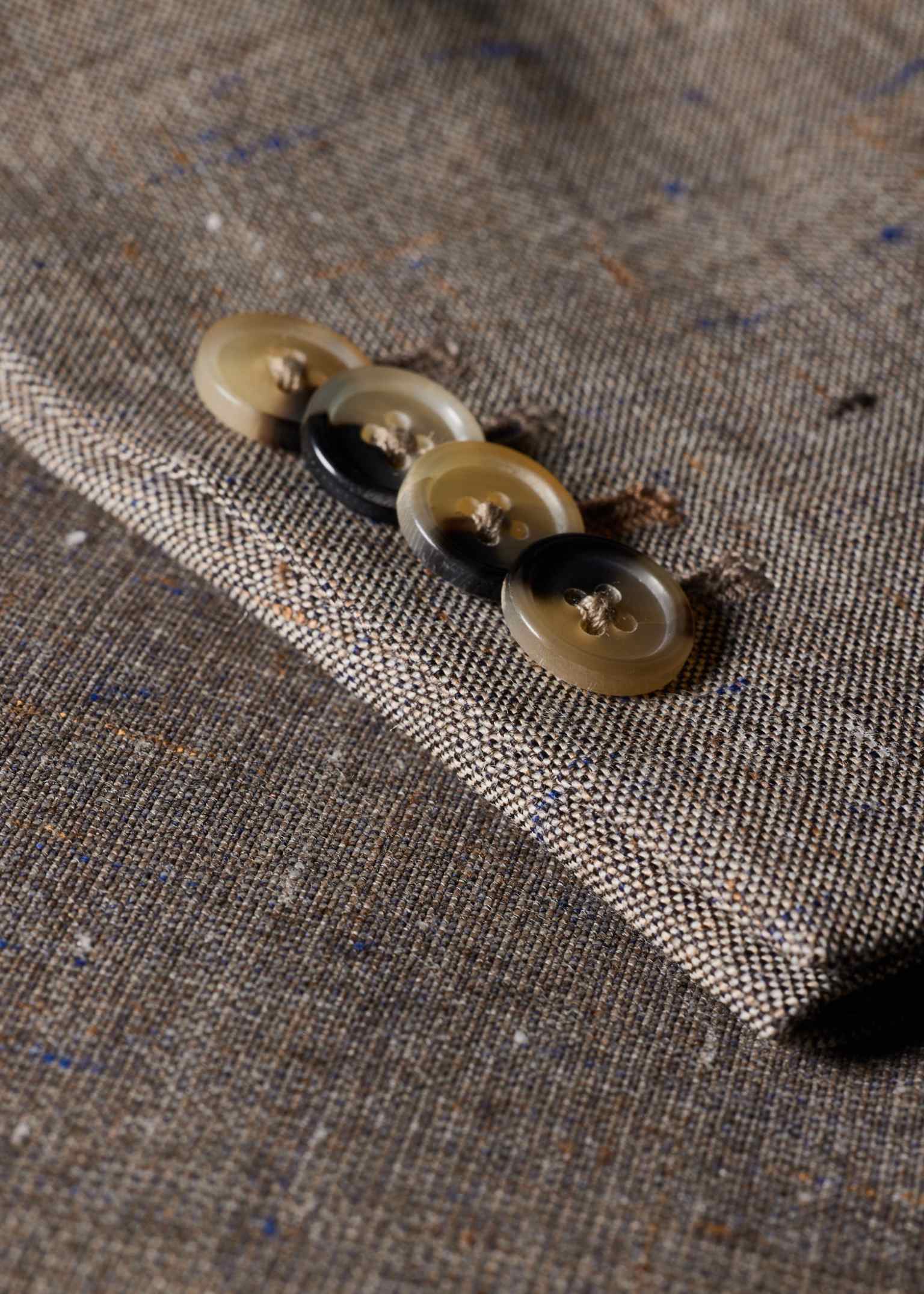 Men's Brown Flecked Wool-Viscose Double-Breasted Blazer