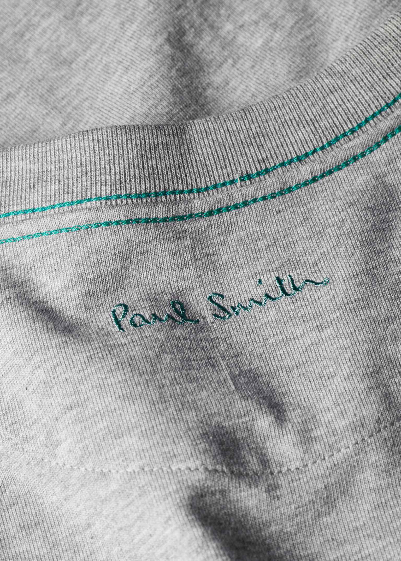 Men's Grey T-Shirt with Multicolour Rabbit Embroidery