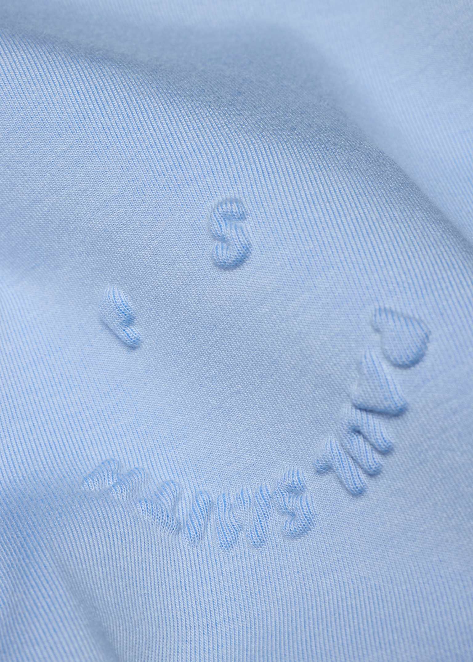 Men's Light Blue Embossed 'Happy' Hoodie