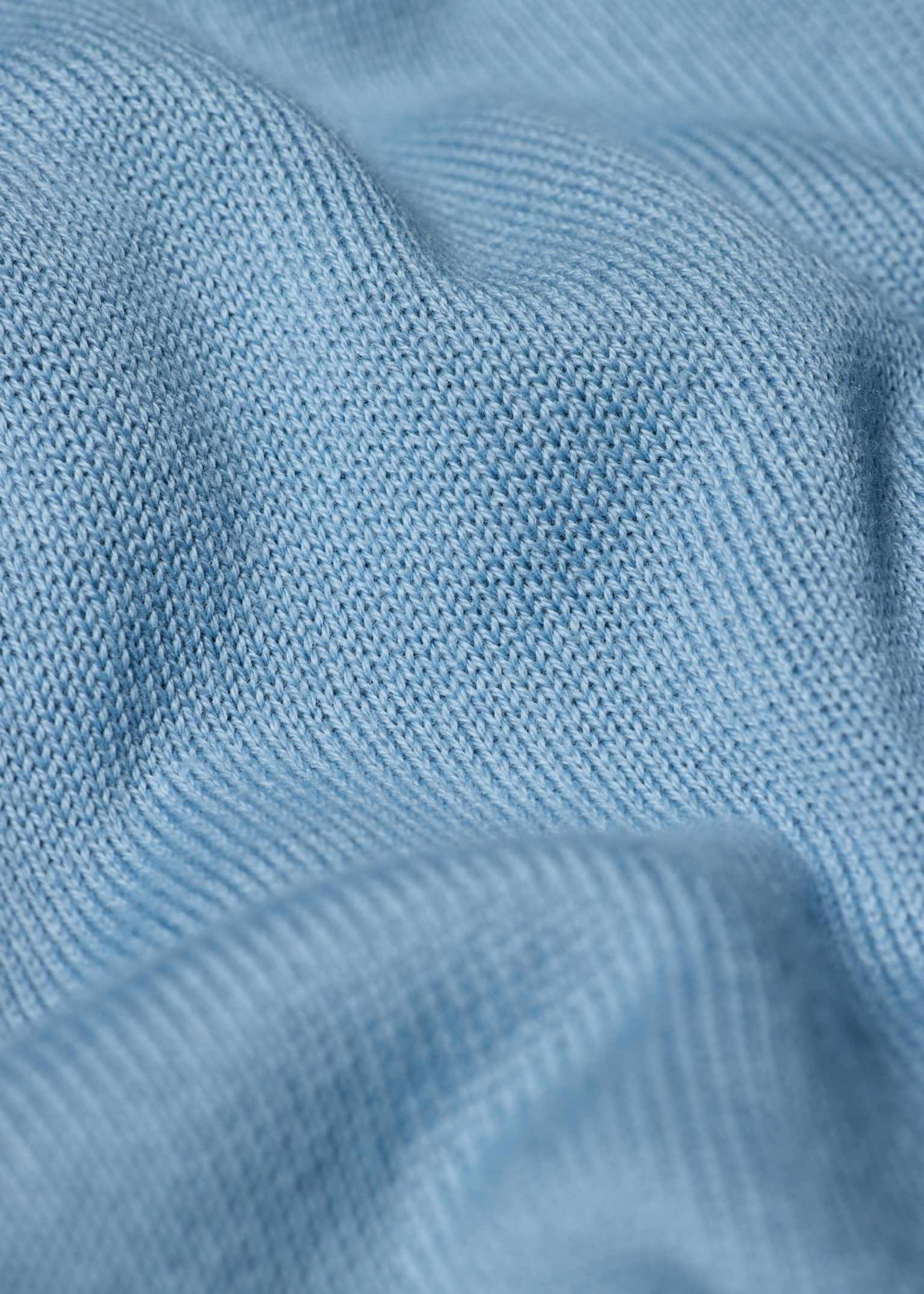 Men's Pale Blue Organic Cotton Half Zip Zebra Logo Sweater