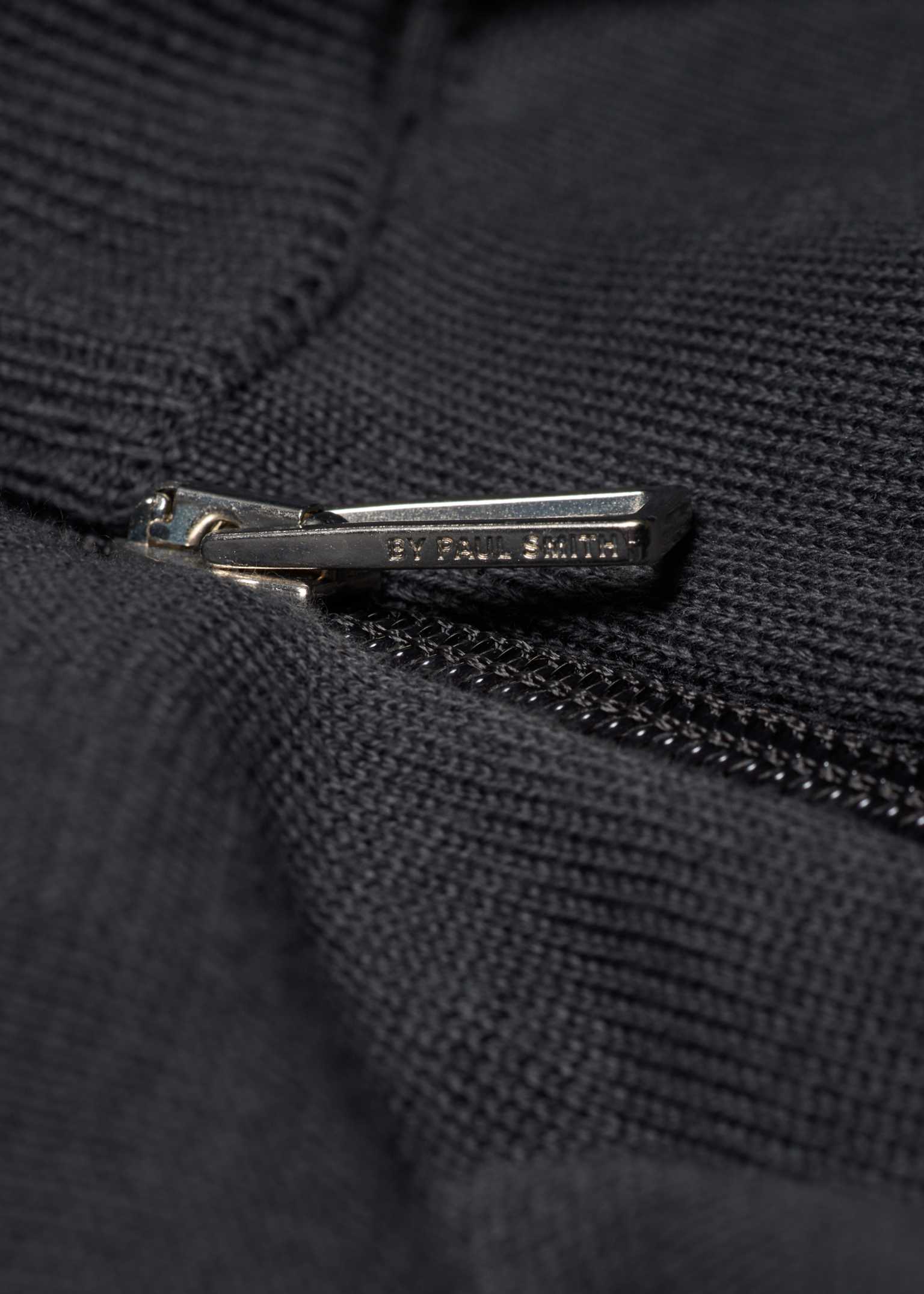 Men's Dark Grey Organic Cotton Half Zip Zebra Logo Sweater