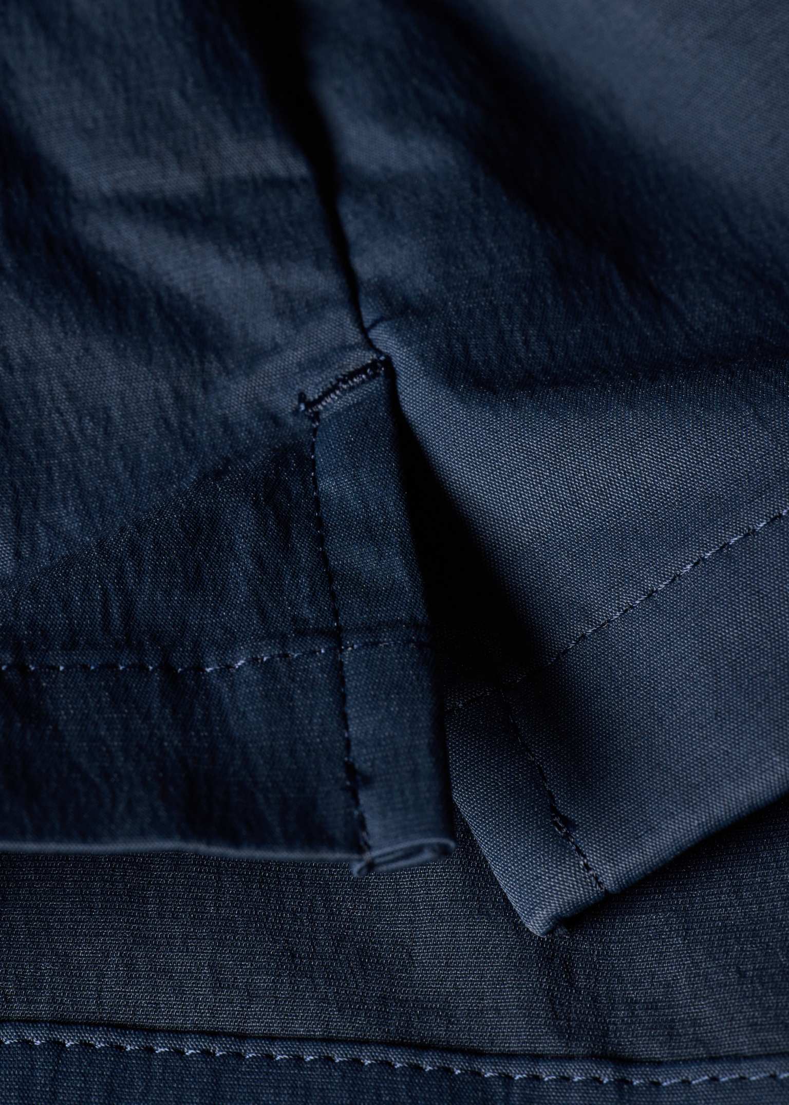 Men's Navy Cotton-Blend Patch-Pocket Overshirt