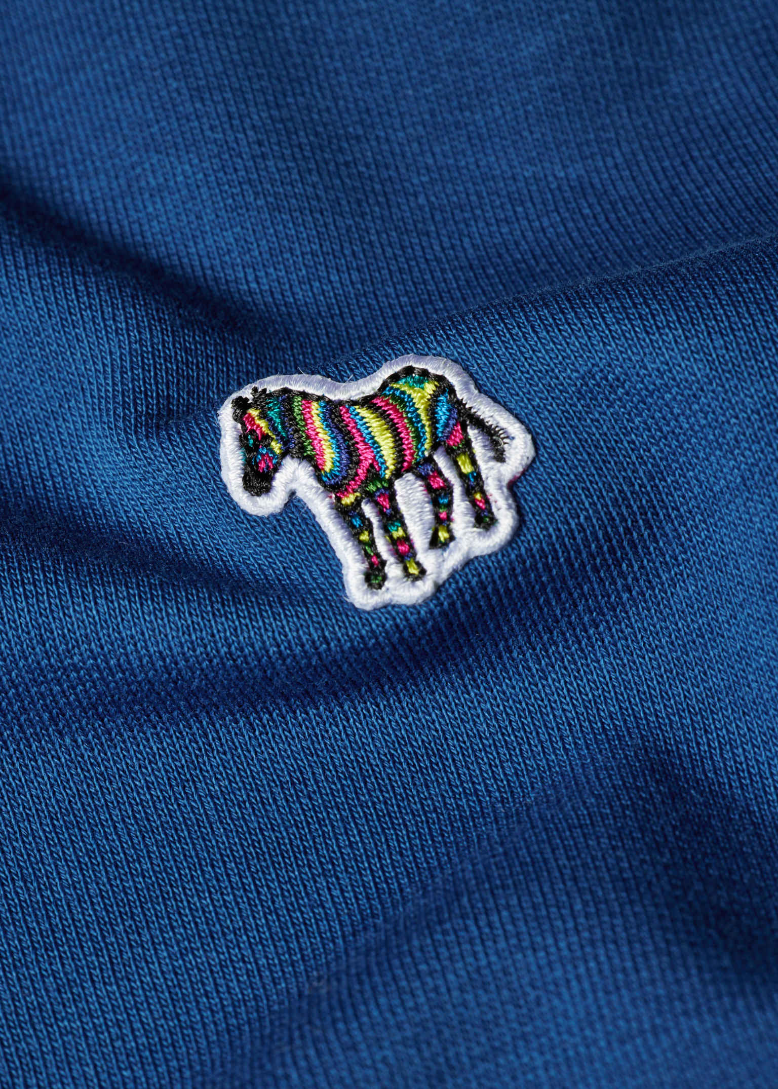 Men's Mid Blue Organic Cotton Zebra Logo Sweatshirt