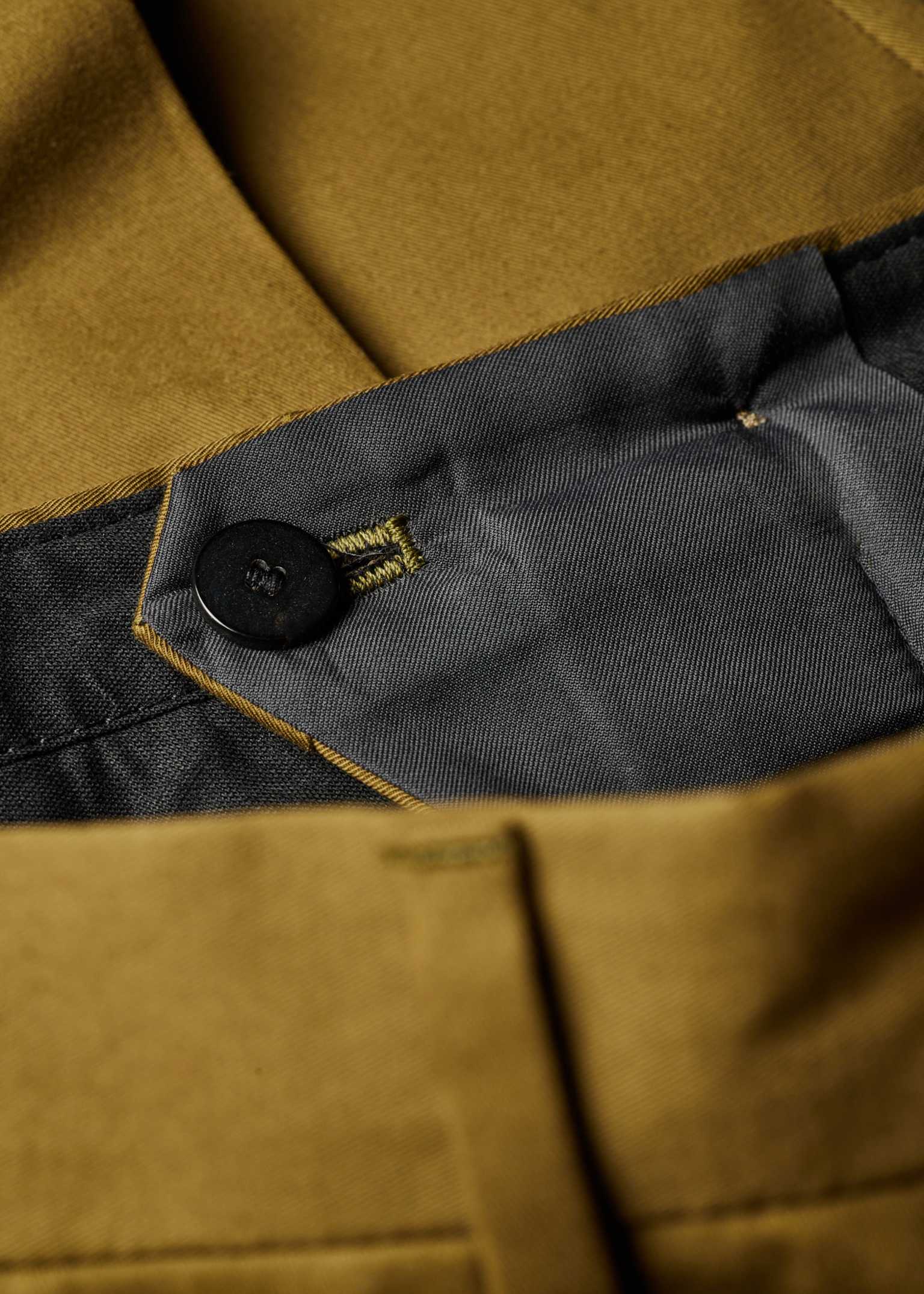 Men's Khaki Fine Cotton Twill Trousers