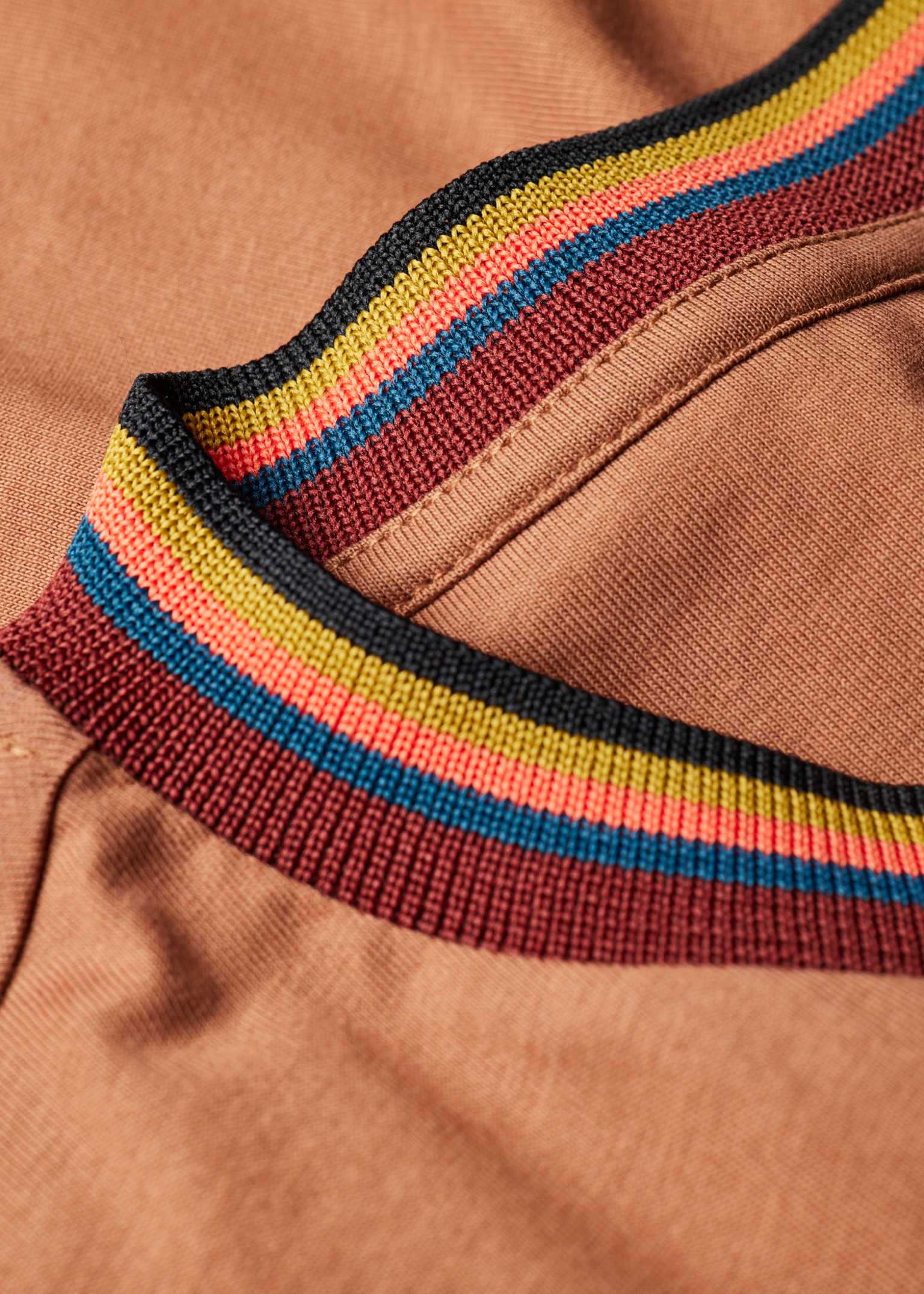 Terracotta 'Artist Stripe' Collar T-Shirt