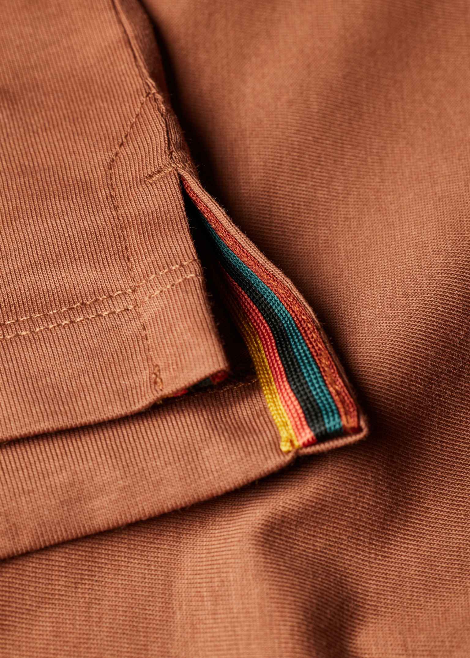 Terracotta 'Artist Stripe' Collar T-Shirt
