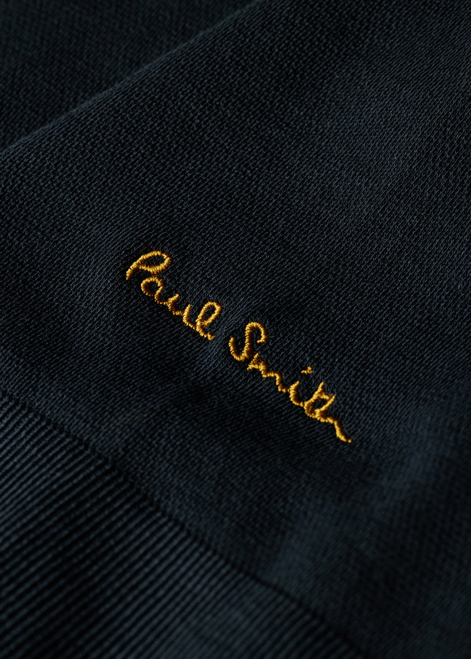 Men's Navy Cotton T-Shirt With Integrated Rib Detail