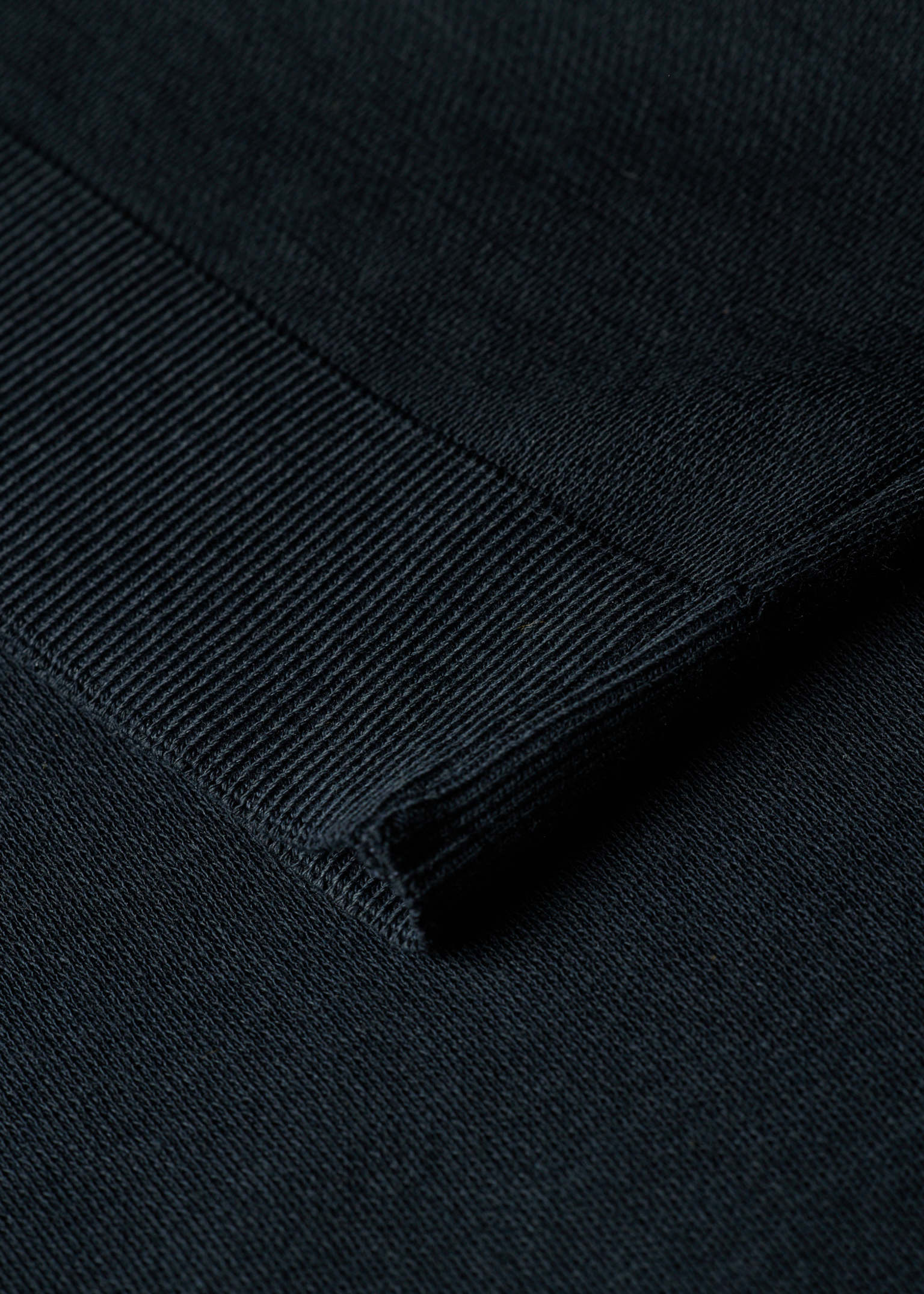 Men's Navy Cotton T-Shirt With Integrated Rib Detail