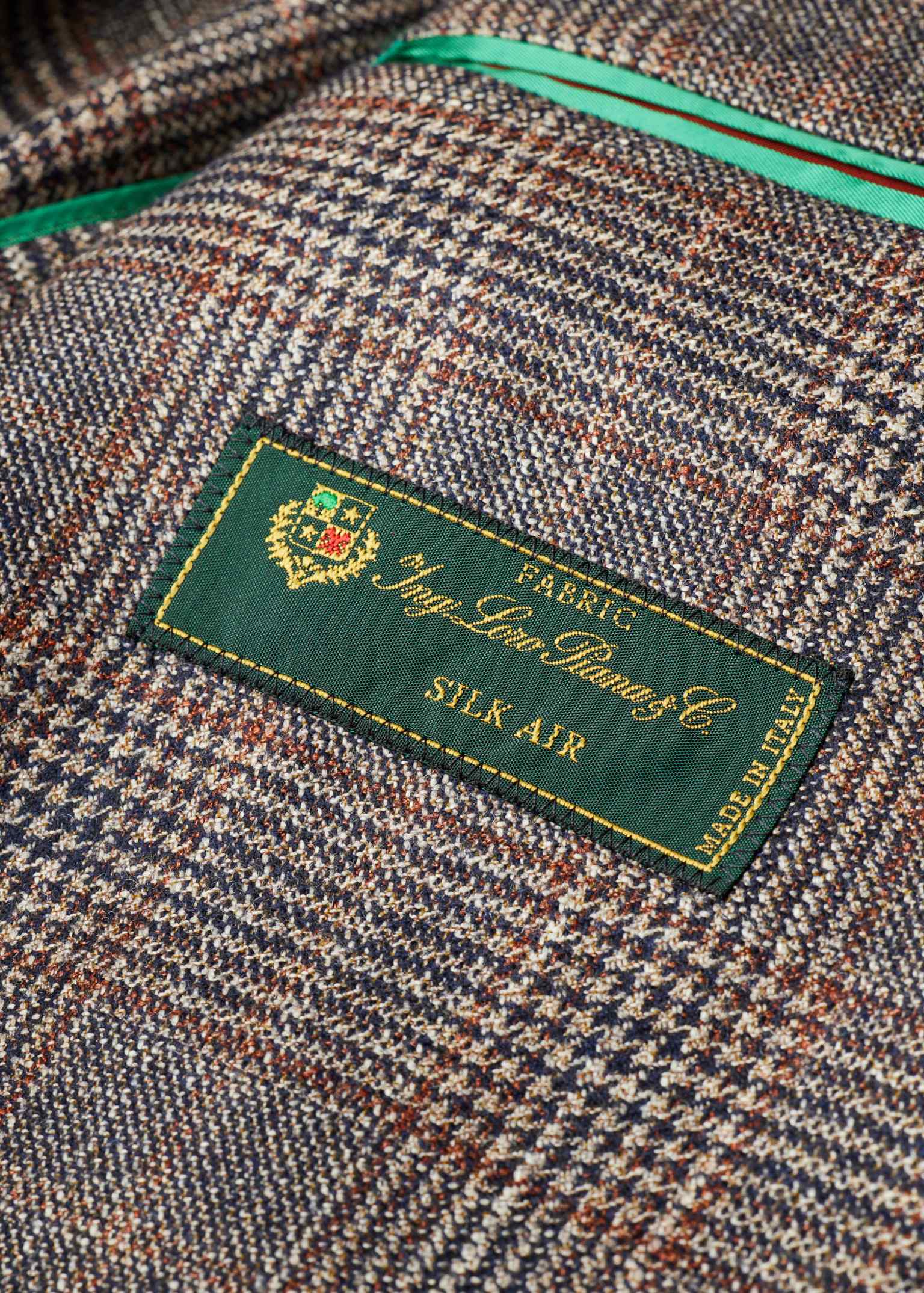 Men's Tan Check 'Silk Air' Buggy-Lined Blazer