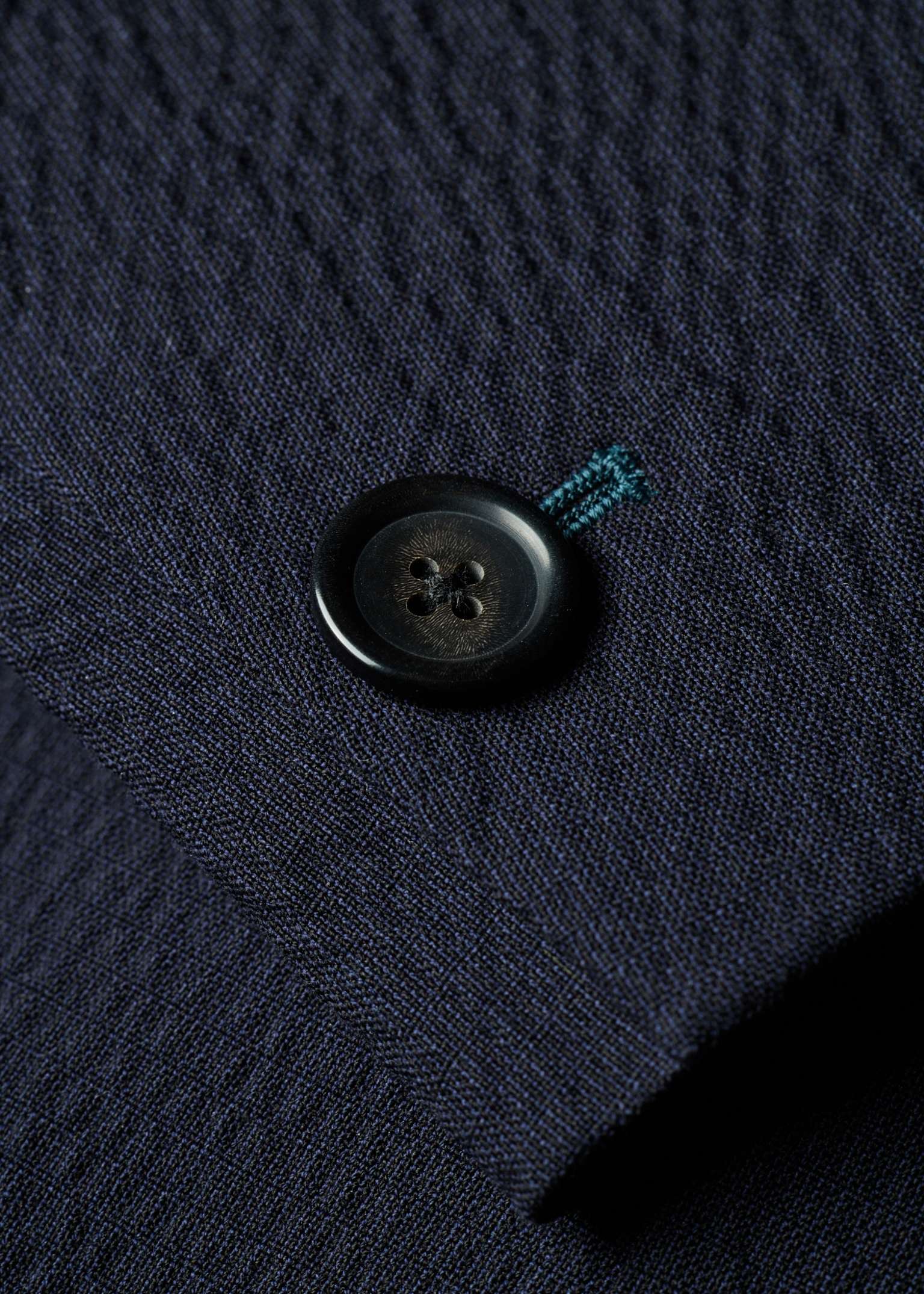 Men's Navy Seersucker Cotton Check Buggy-Lined Blazer