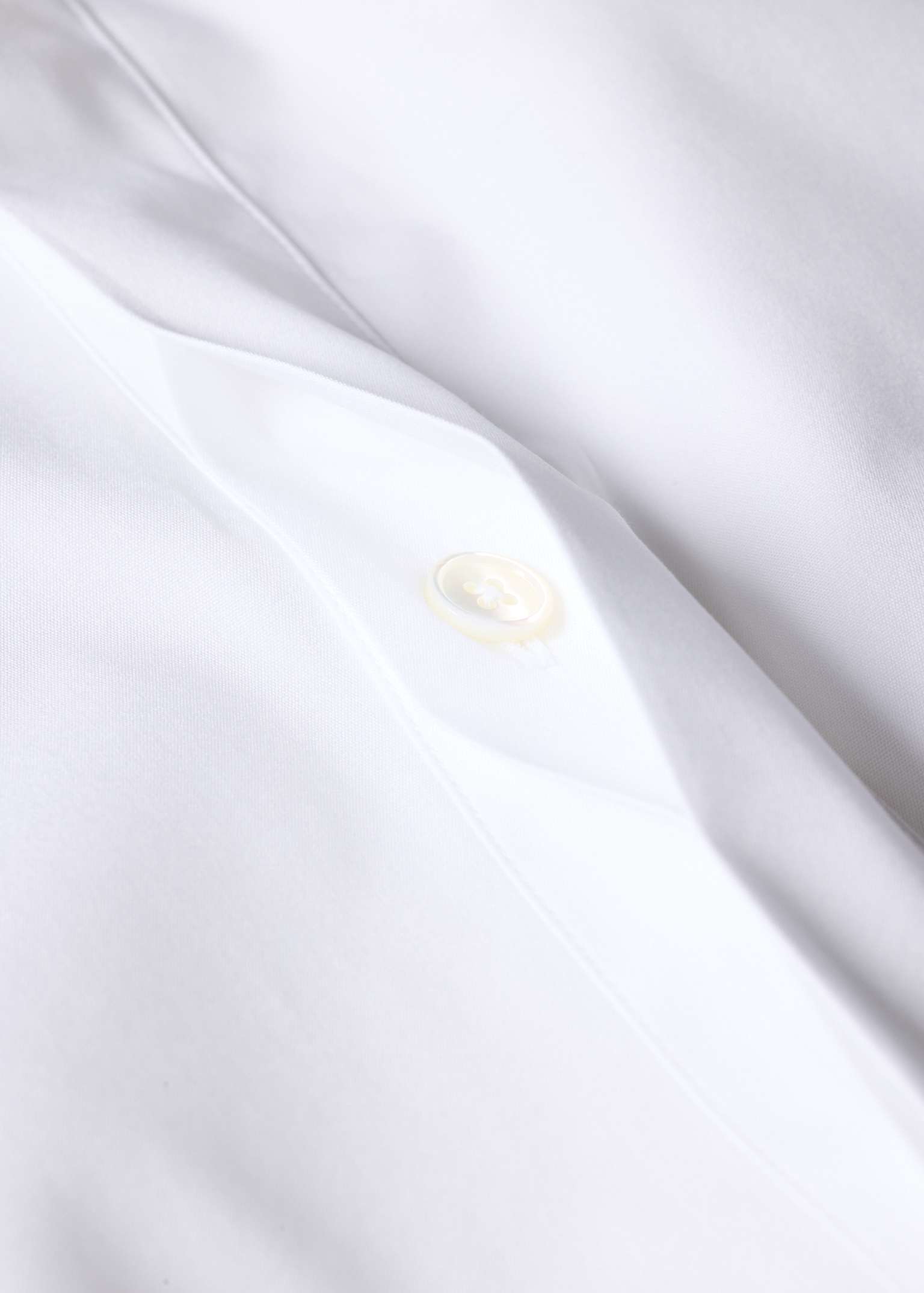 Men's Slim-Fit White Cotton-Poplin Fly-Front Shirt