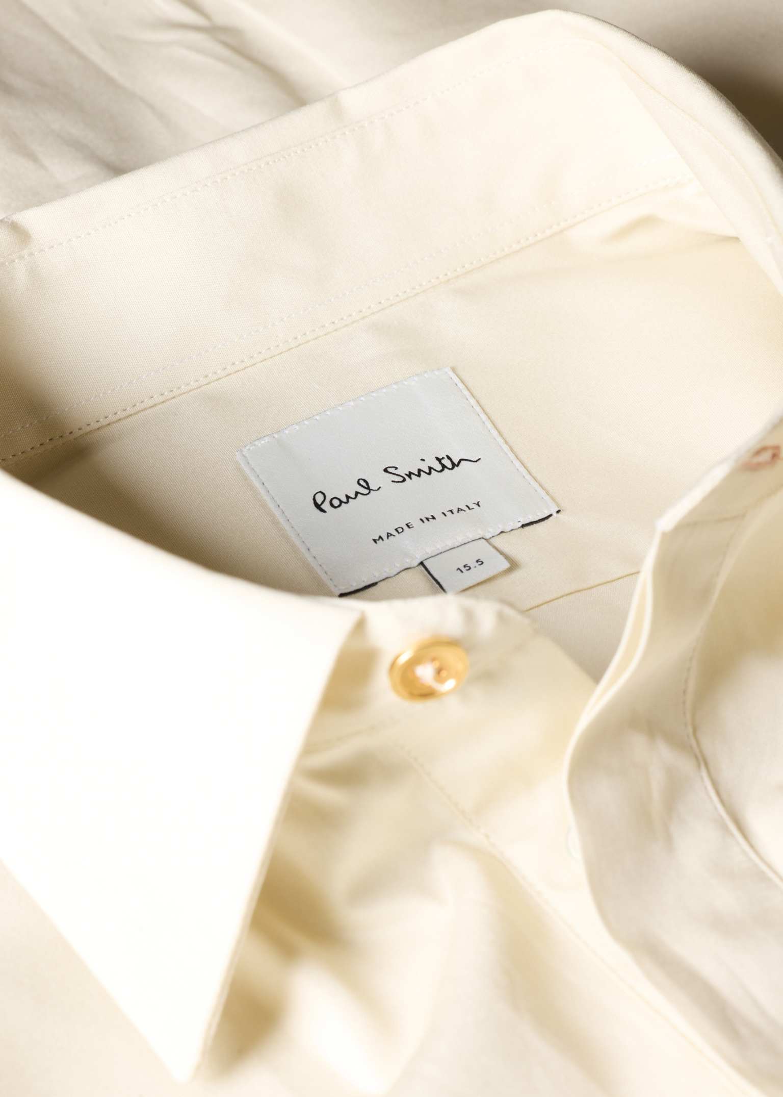Men's Slim-Fit Ivory Cotton-Poplin Fly-Front Shirt