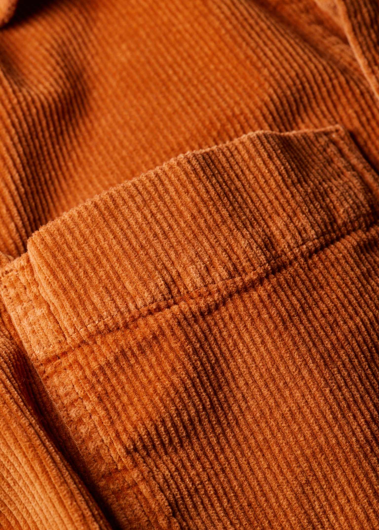 Men's Rust Corduroy Patch-Pocket Overshirt