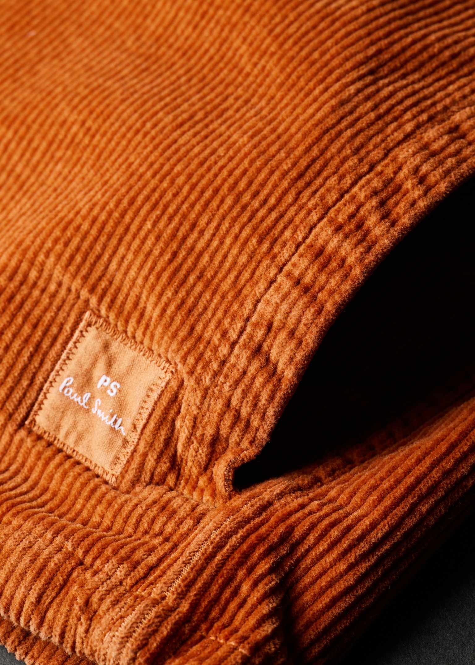 Men's Rust Corduroy Patch-Pocket Overshirt