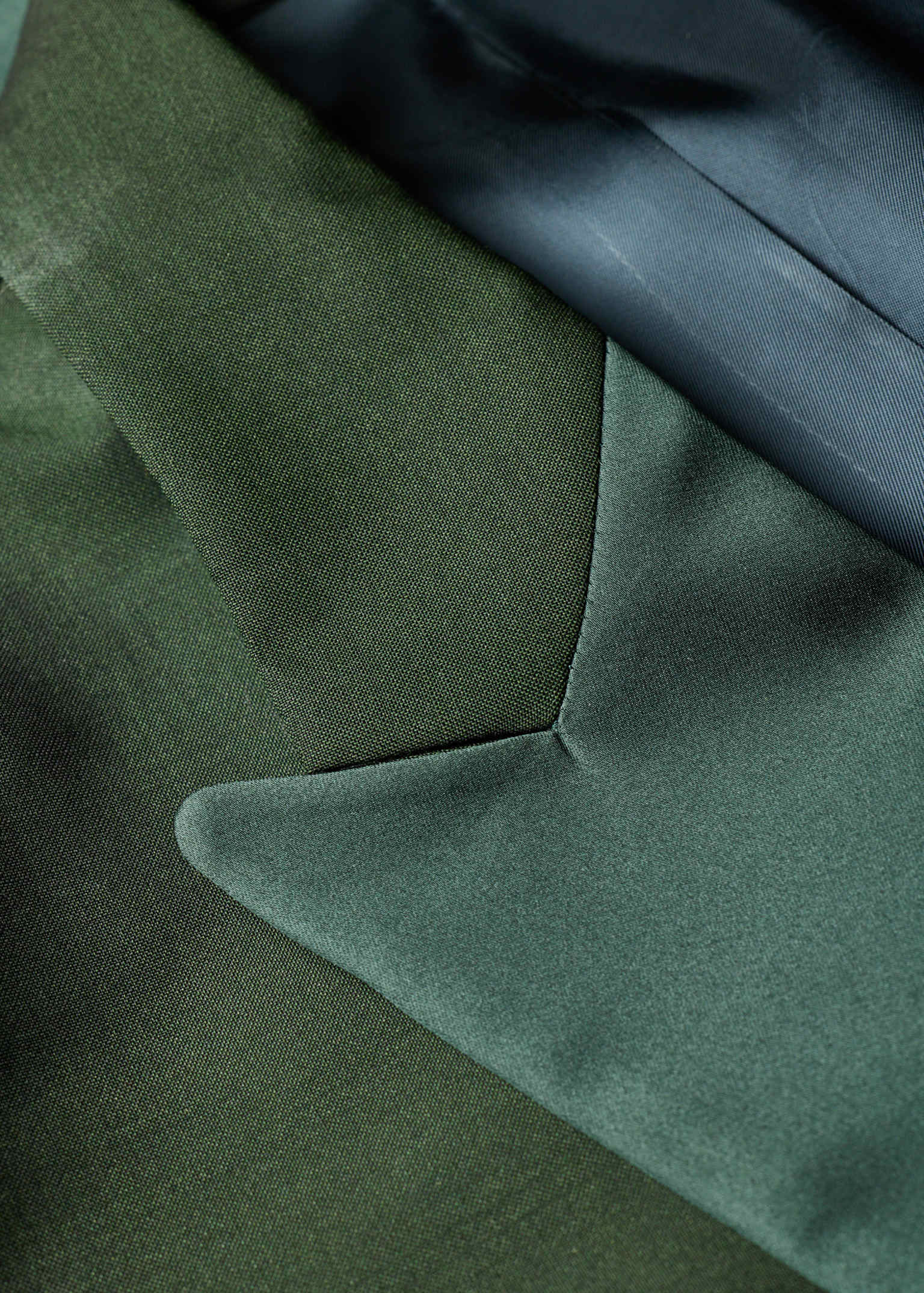 Men's Dark Green Wool-Mohair Double-Breasted Evening Blazer