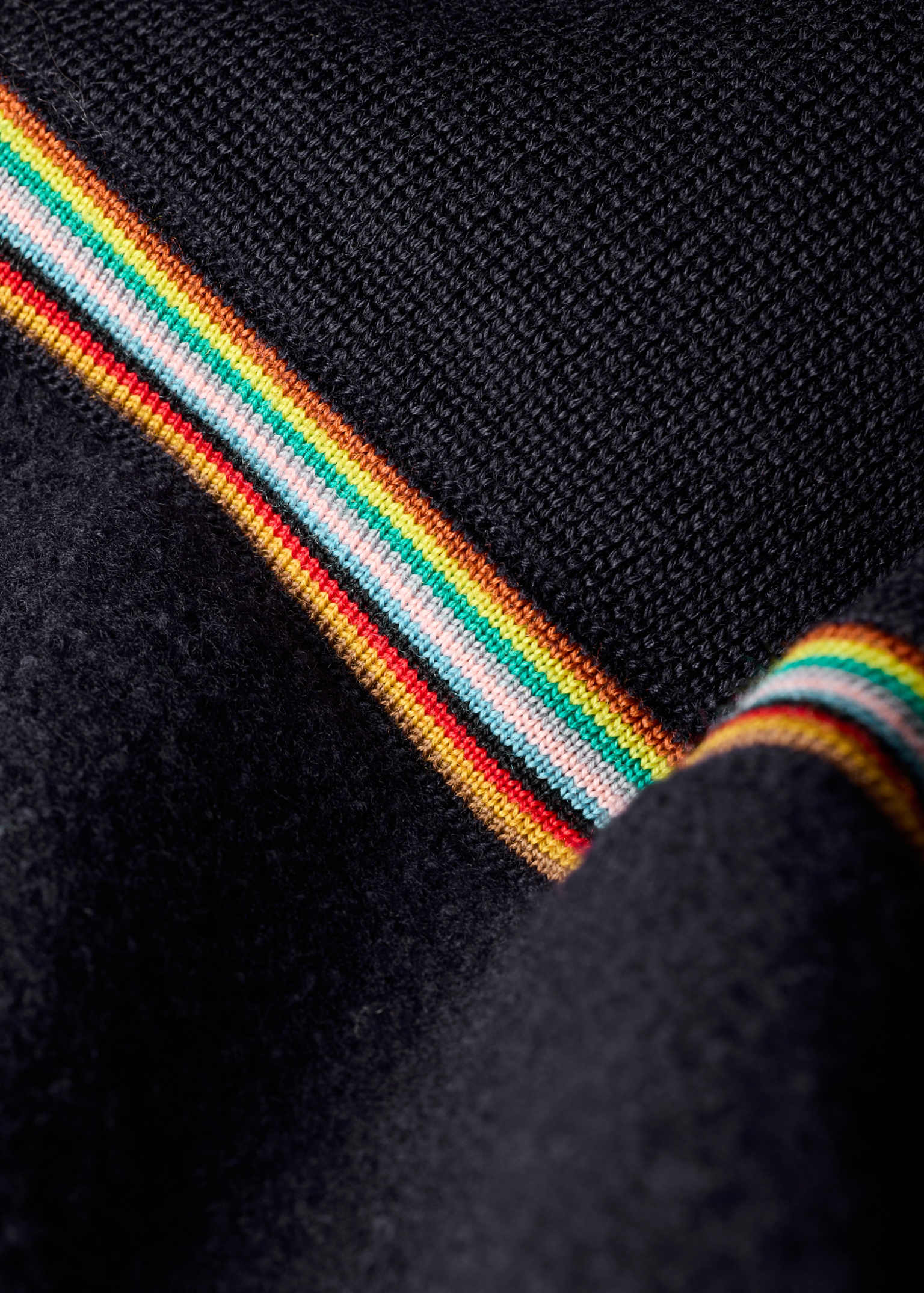 Men's Navy 'Signature Stripe' Merino Wool Knitted Jacket