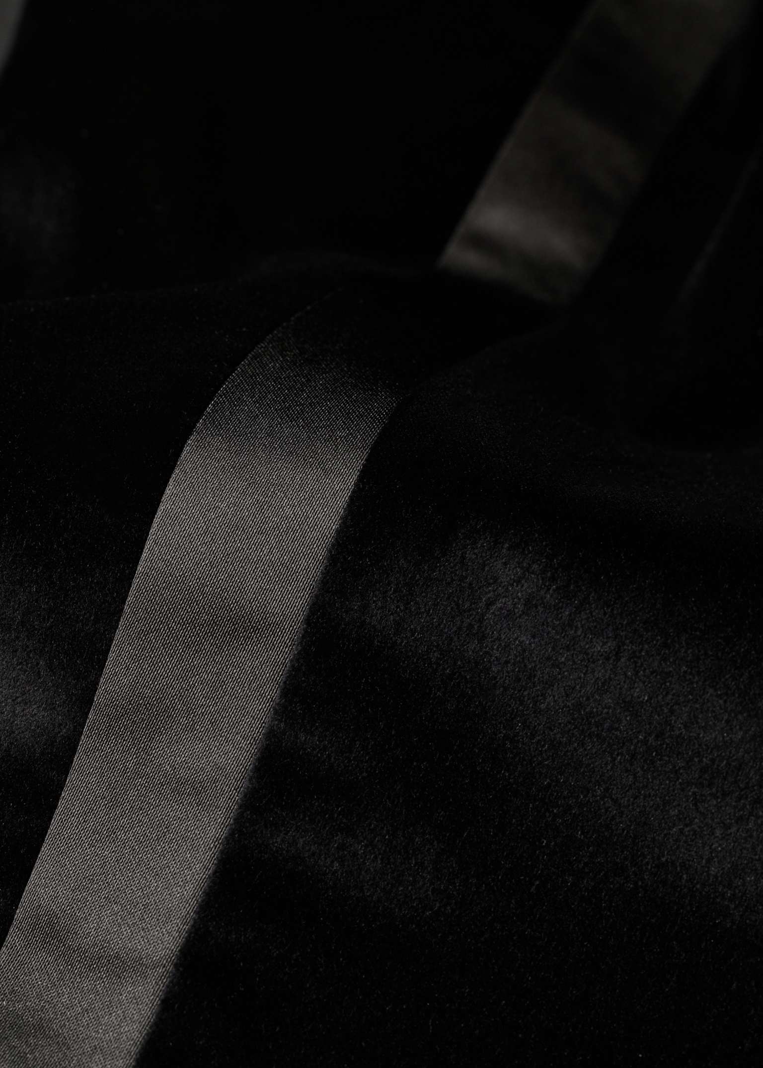 Men's Tailored-Fit Black Velvet Trousers