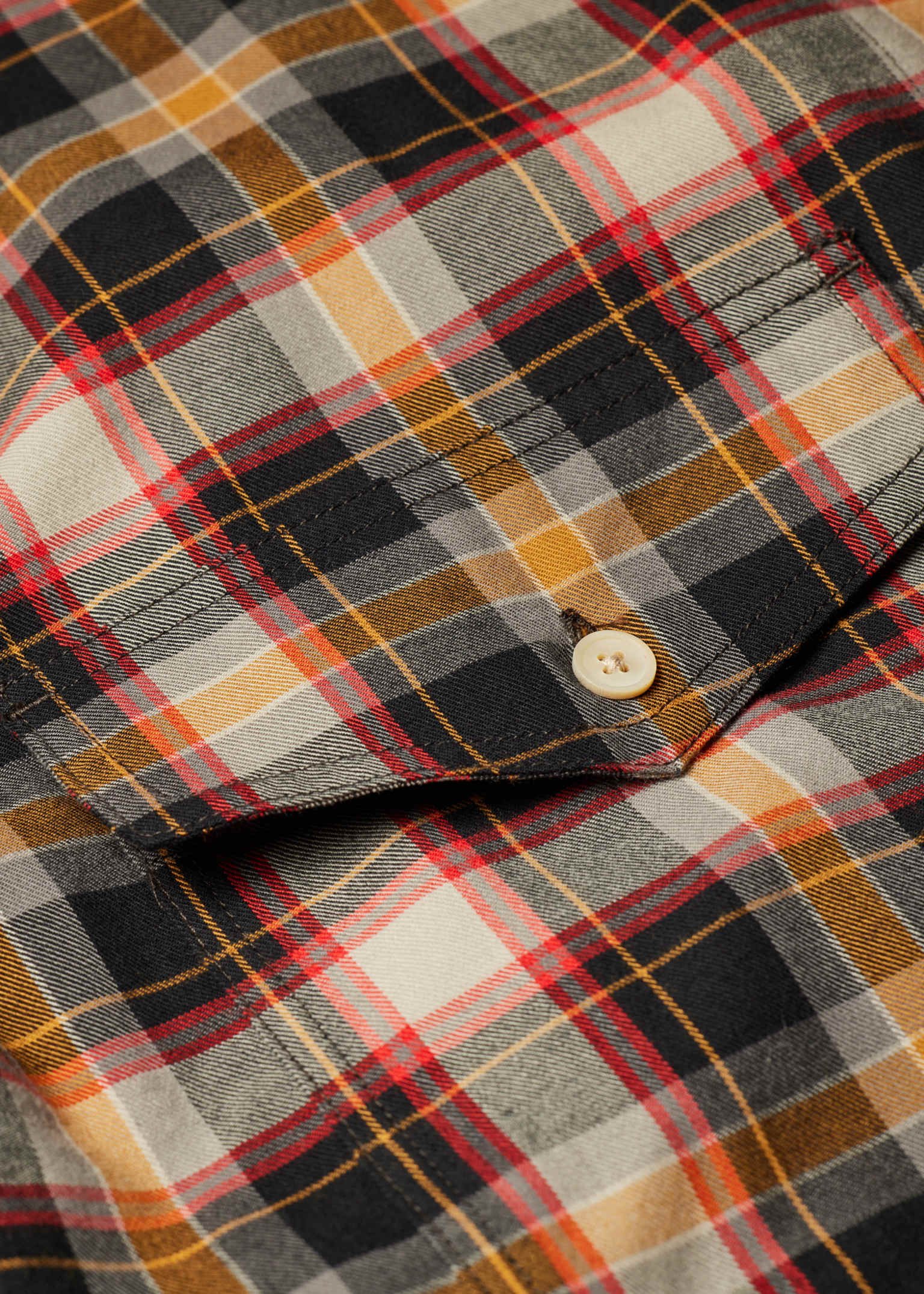 Men's Casual-Fit Black and Yellow Check Shirt