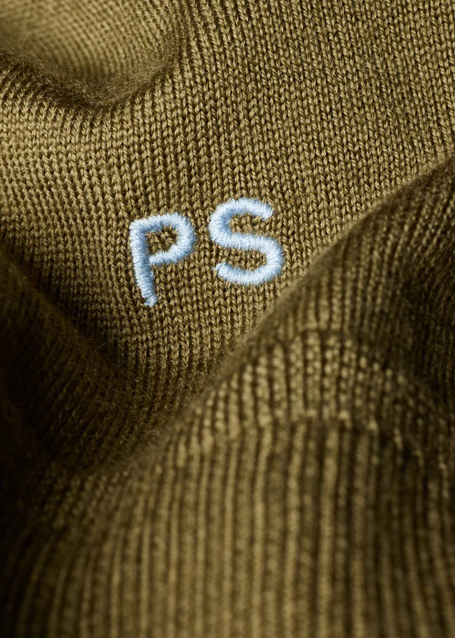 Men's Khaki Merino Wool Polo Shirt