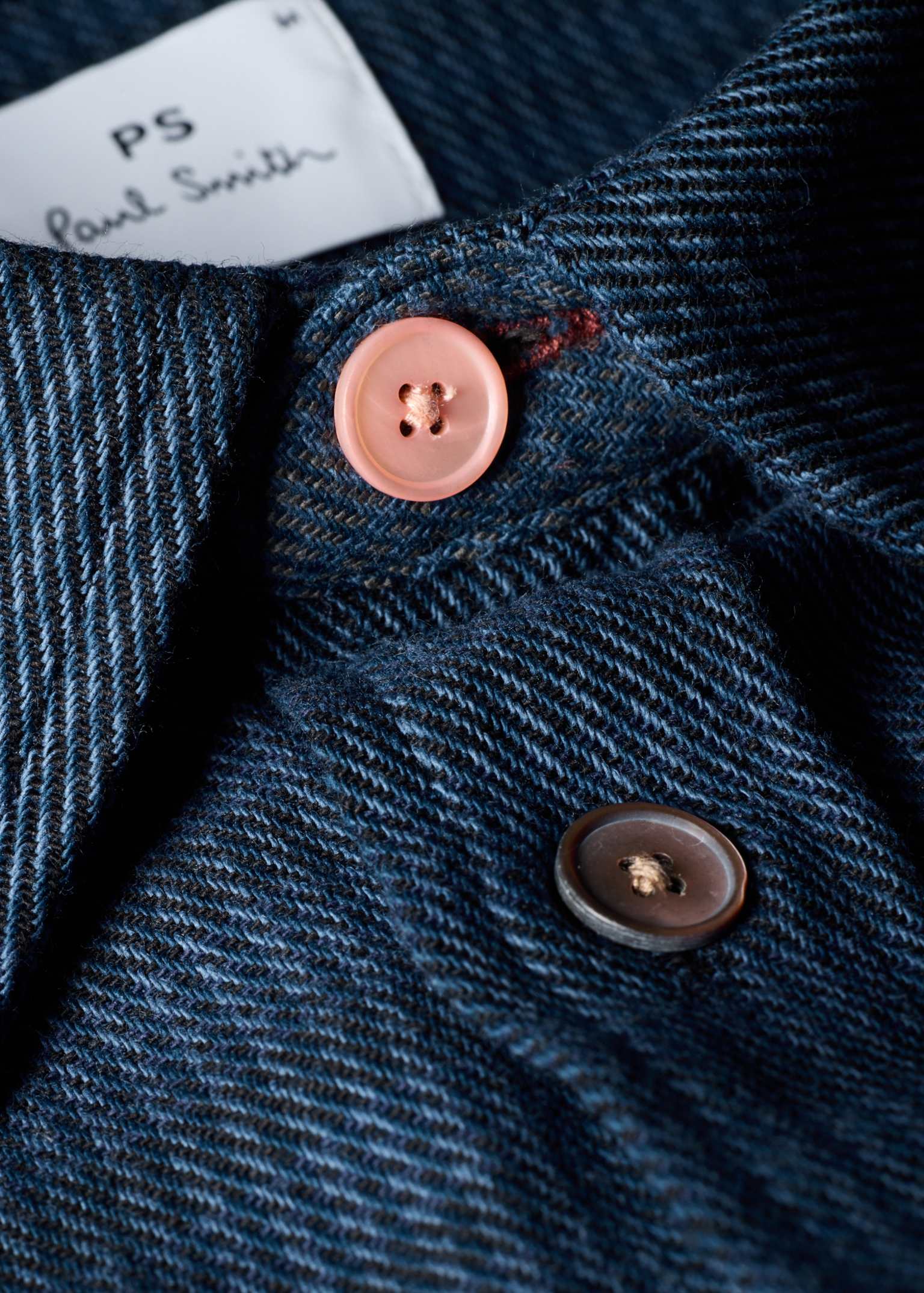 Men's Dark Blue Gradient Check Cotton Shirt